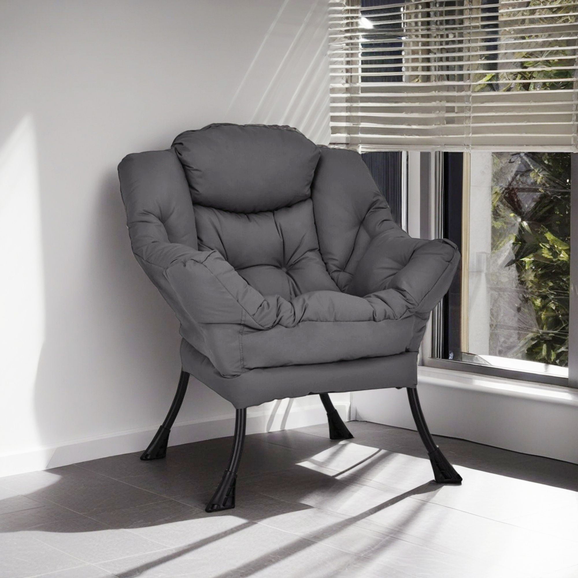 Finihen Polyester Fabric Large Lazy Chair, Modern Accent Oversized ...