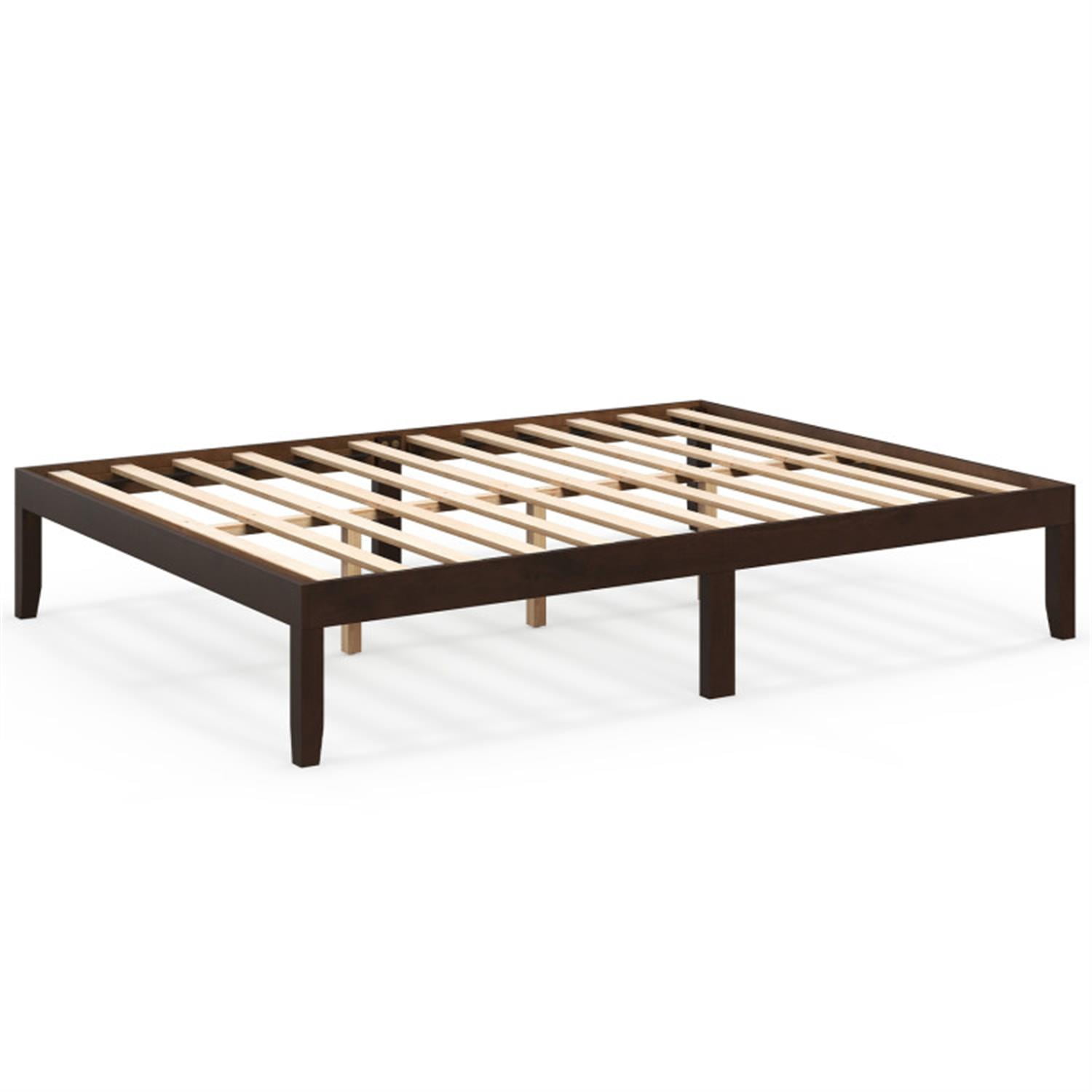 Finihen Queen Size Bed Frame with Wooden Slats Support and Rubber Wood ...