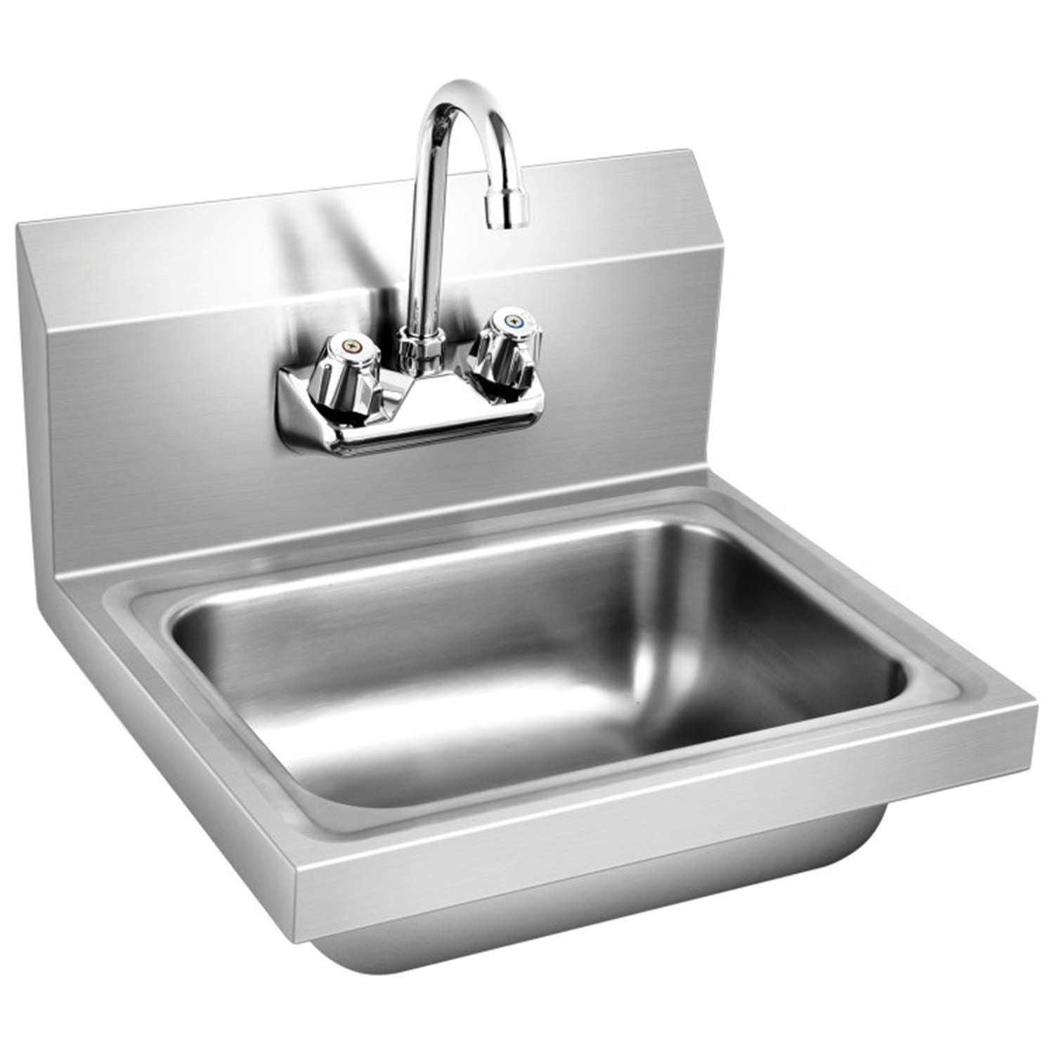 Finihen Stainless Steel Sink Wall Mount Hand Washing Basin with Faucet ...