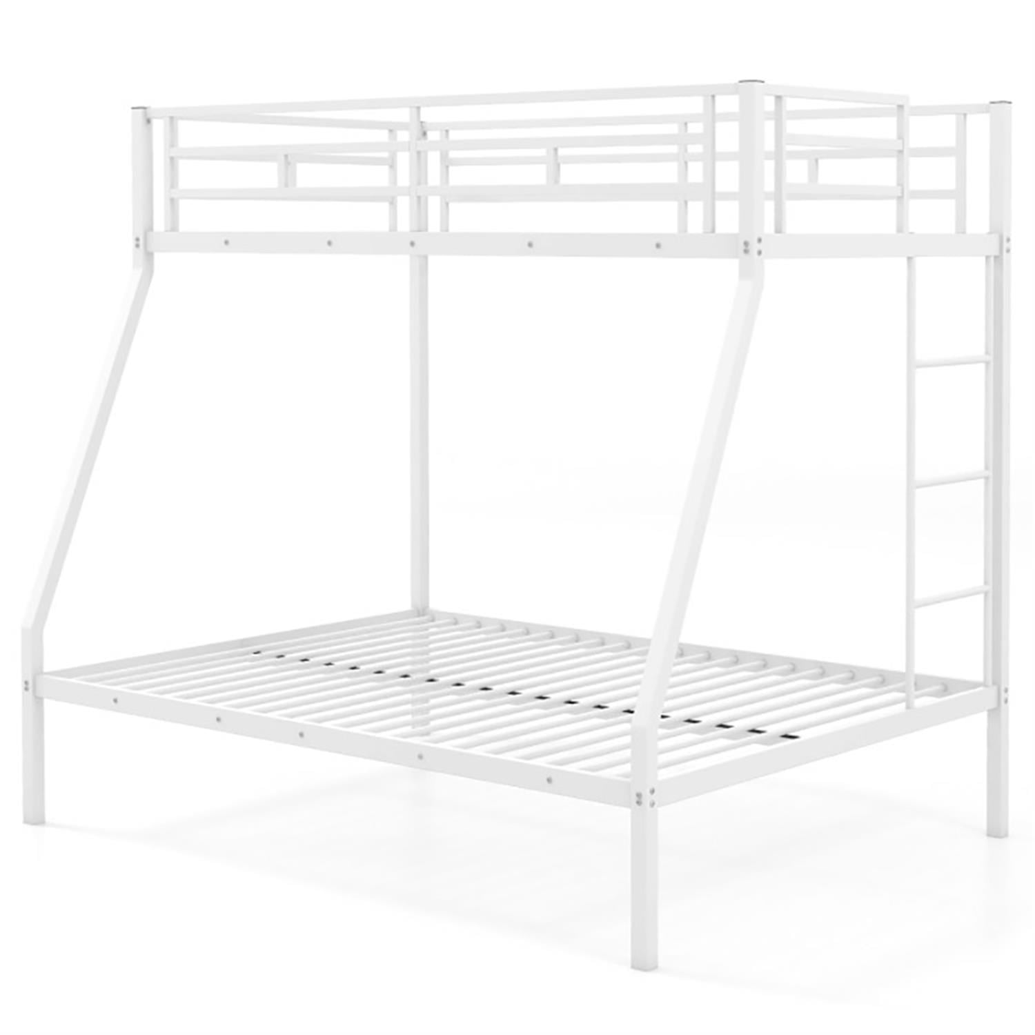 Finihen Twin Over Full Bunk Bed with Safety Rail and Ladder, Twin Bunk ...