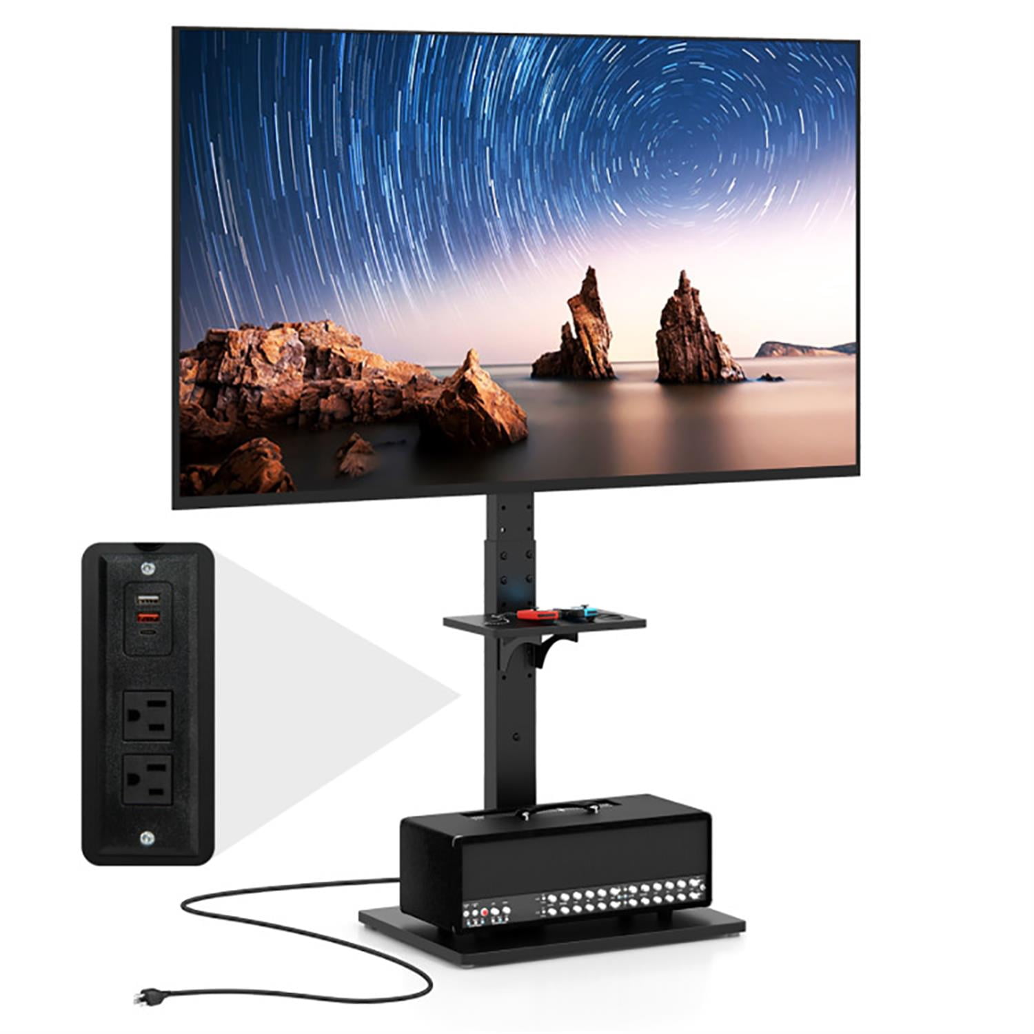 Finihen Universal Tilt TV Stand Base with Height Adjustable Floor ...