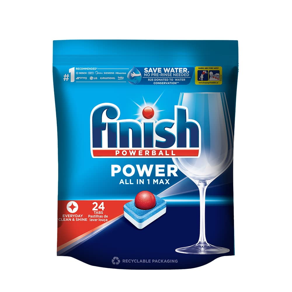 Finish 24 Tablets, Powerball All In 1 Max Dishwasher Tablets | World'S ...