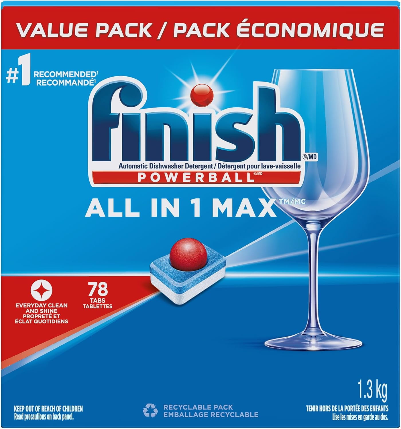Finish - All in 1 MAX - Dishwasher Detergent - Powerball - Dishwashing ...