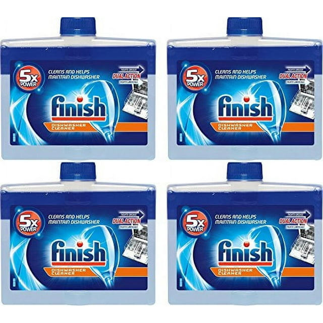 Finish Dishwasher Machine Cleaner, 8.45 fl oz Bottle, Dual Action to ...