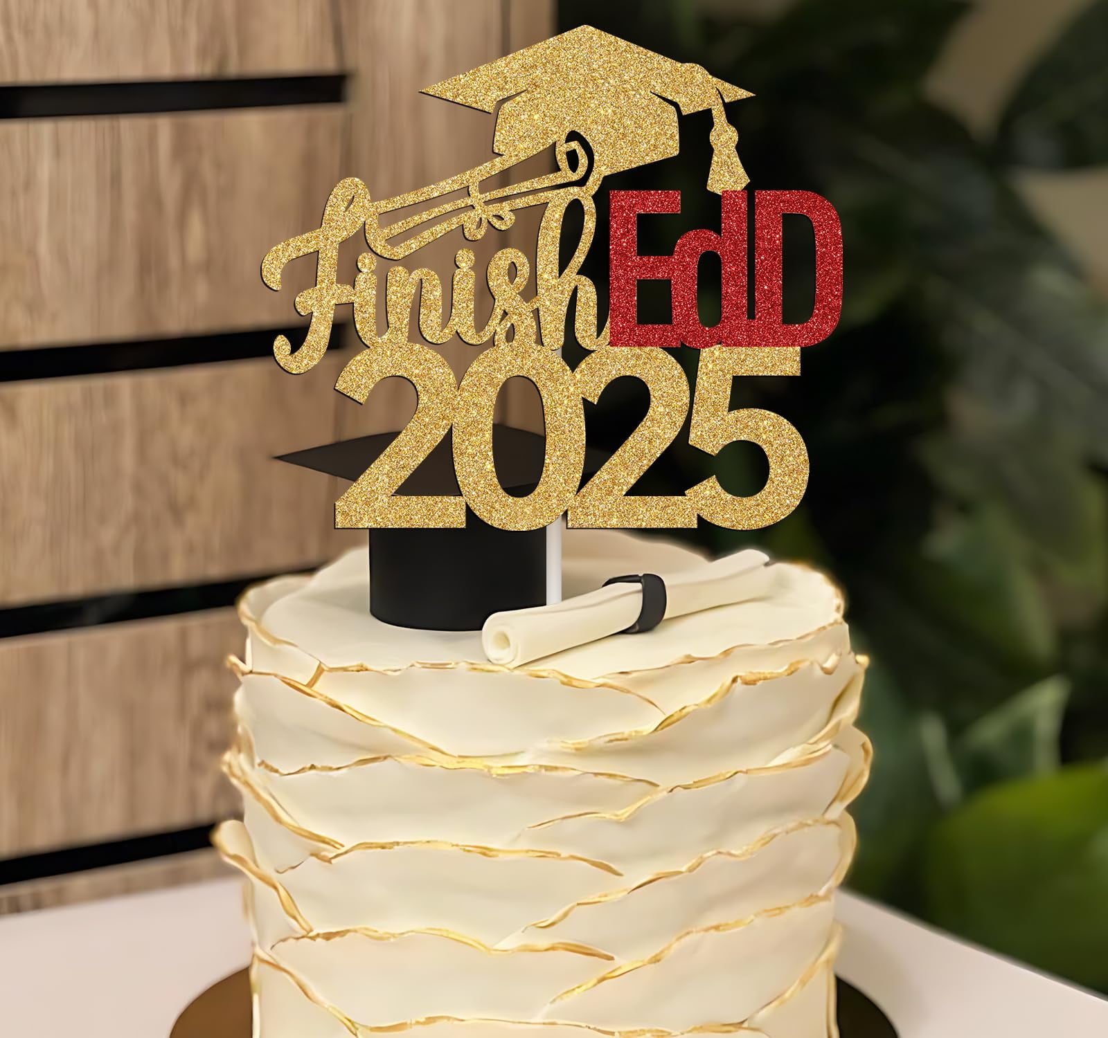 Finish EdD 2025 AJH3 Cake Topper, Congrats 2025 Doctorate Degree ...