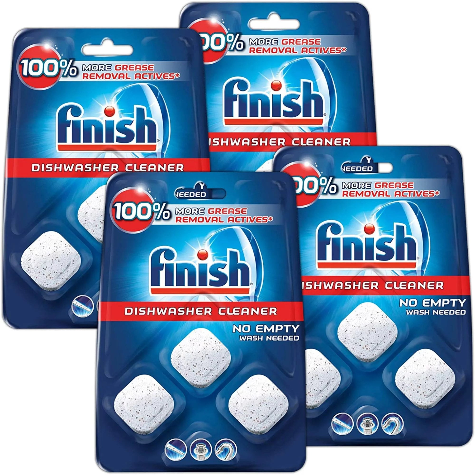 Finish In-Wash Dishwasher Cleaner, Removes Grease and Lime, 3 Count ...