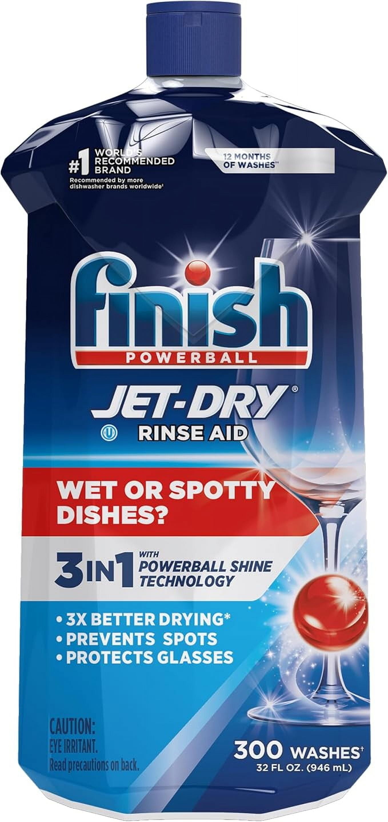 Finish Jet-Dry Liquid Rinse Aid, Dishwasher Rinse and Drying Agent, 32 ...