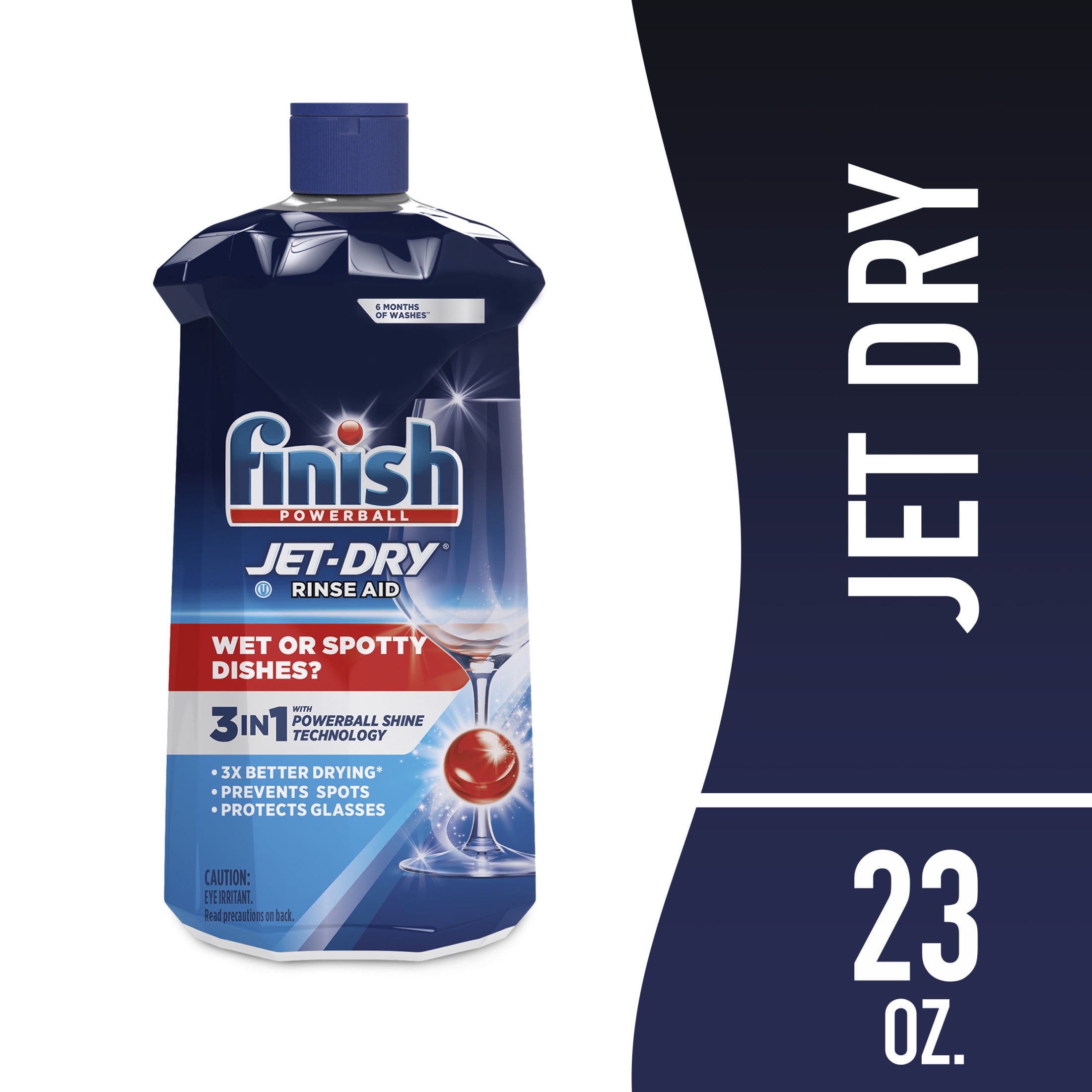 Finish Jet-Dry Rinse Aid, 23oz, Dishwasher Rinse & Drying Agent for ...