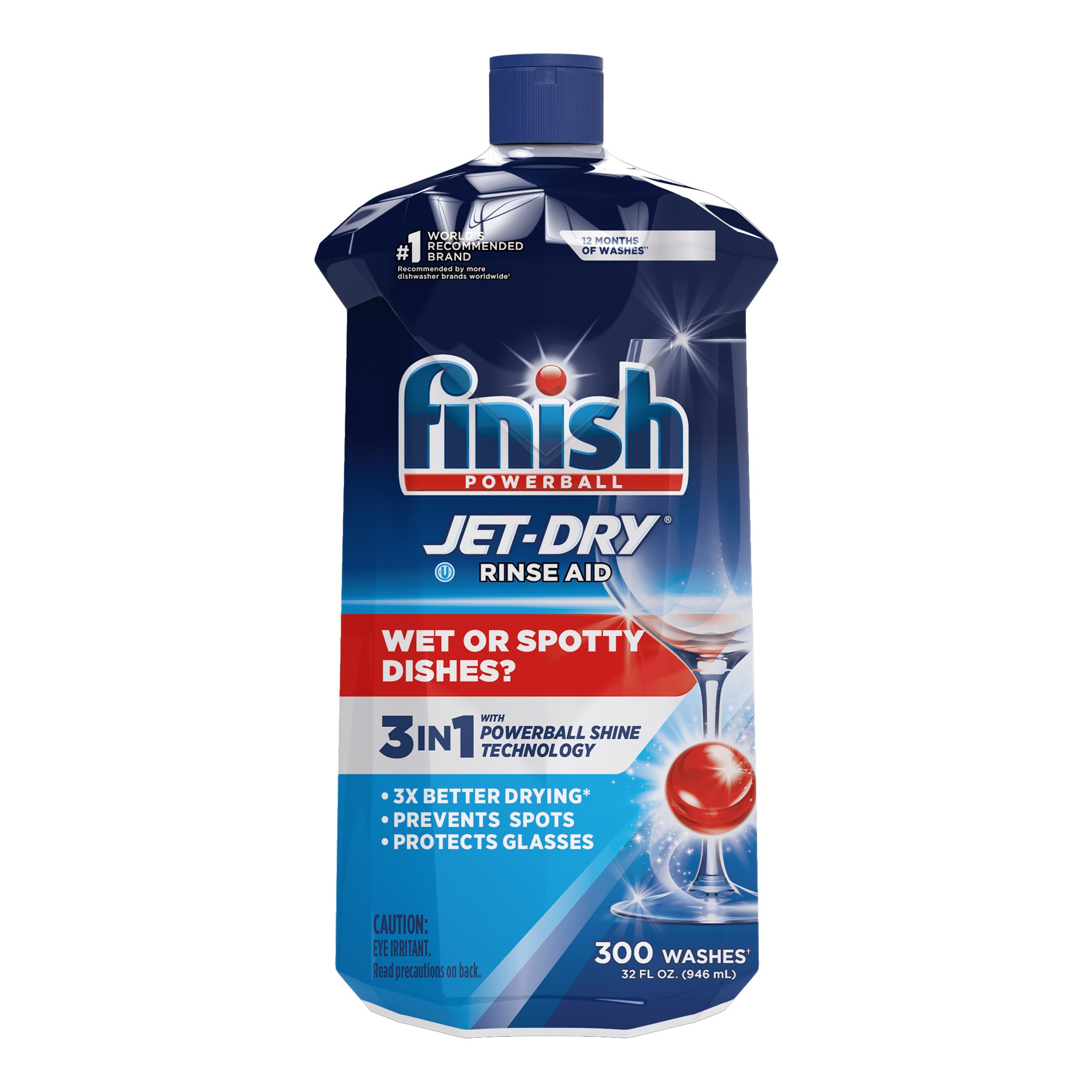 Finish Jet-Dry Rinse Aid Dishwasher Cleaner, 32oz, Spot Removal ...