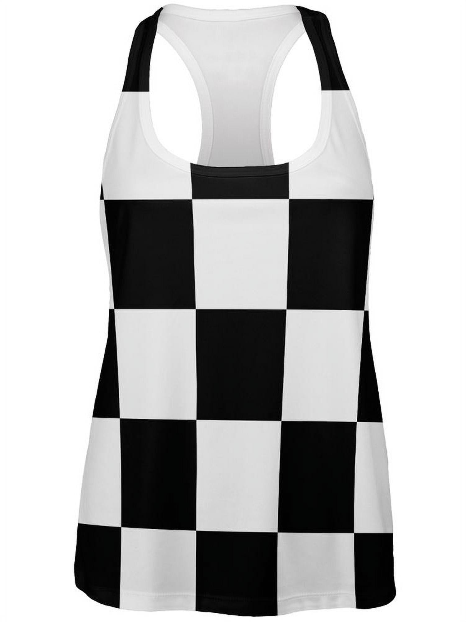 Old Glory Women's Finish Line Checkered Flag Racerback Tank Top - Large ...