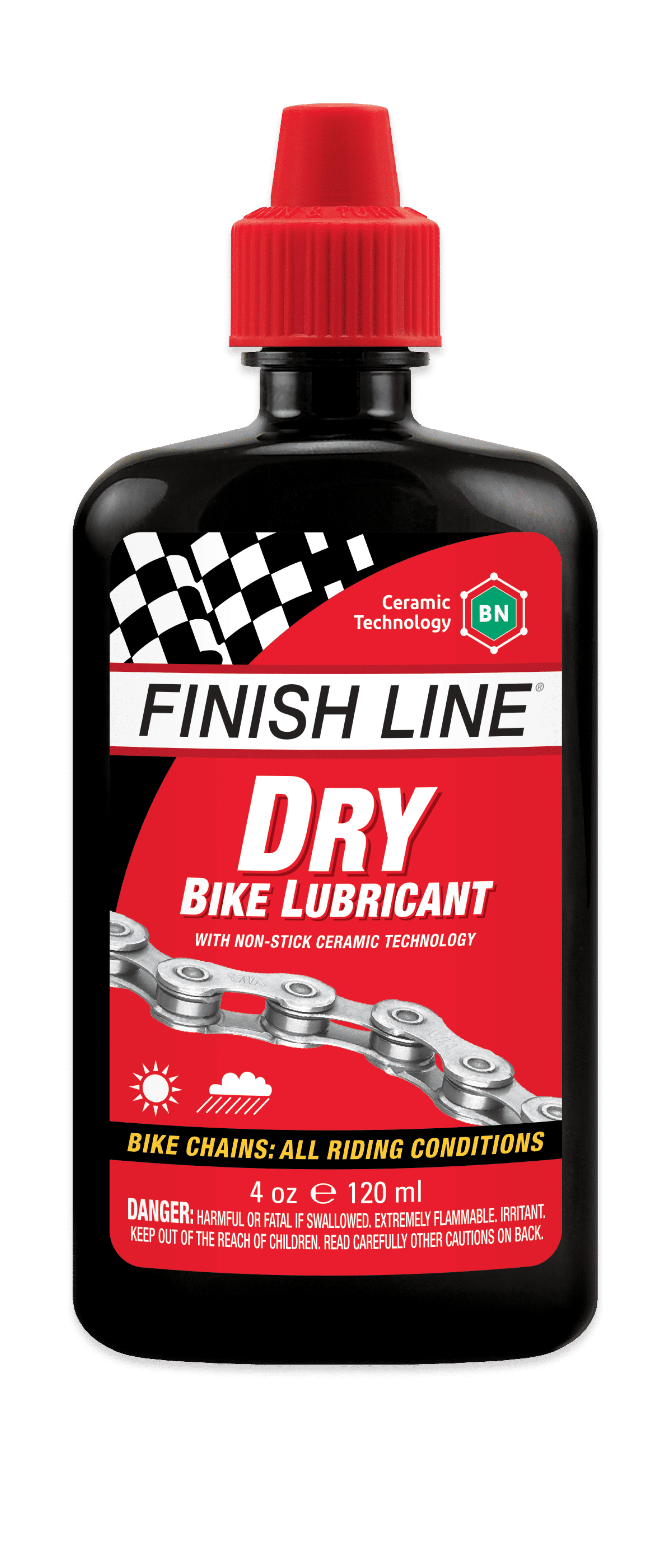 Finish Line Dry Lube with Non-Stick Ceramic Technology for Bicycles, 4 ...