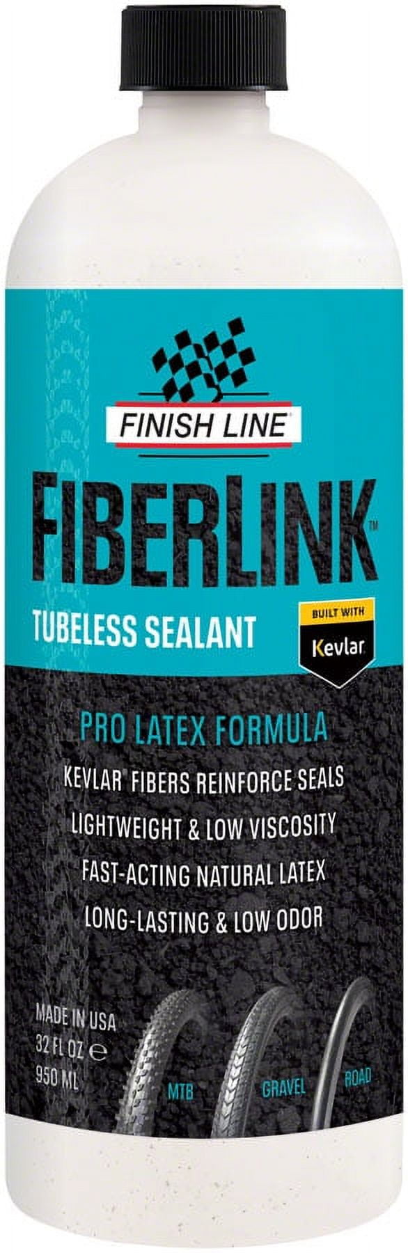 Finish Line FiberLink Tubeless Tire Sealant, Latex, 32oz Bottle, Kevlar ...