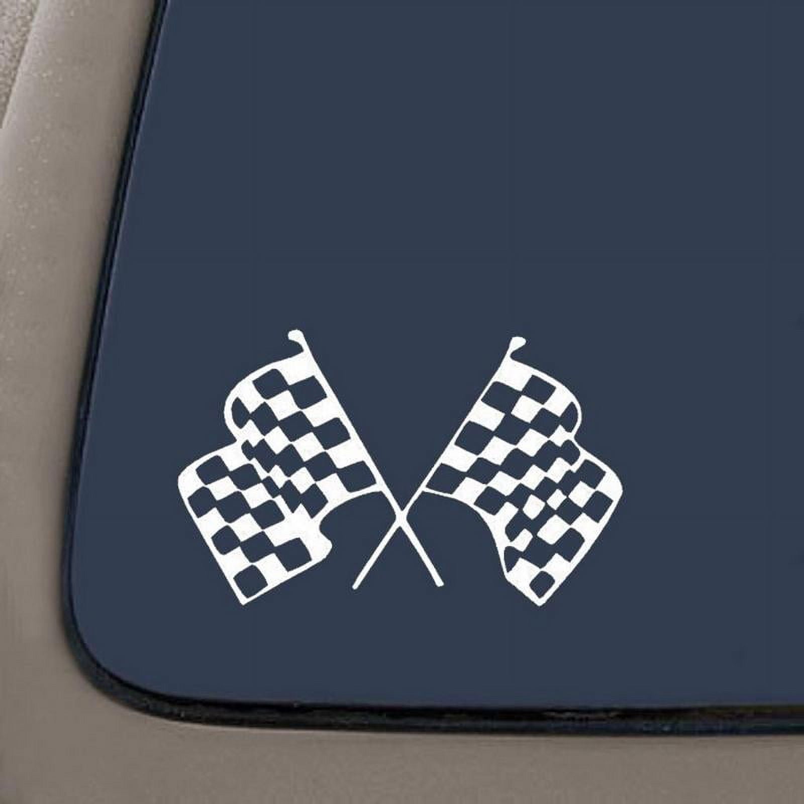 Finish Line Flag Decals | 9-Inches Wide | White Vinyl Decal | Car Truck ...