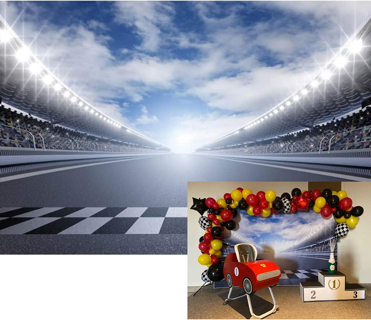 Finish Line Race Track Backdrops Racing Backdrop Track Race Background ...