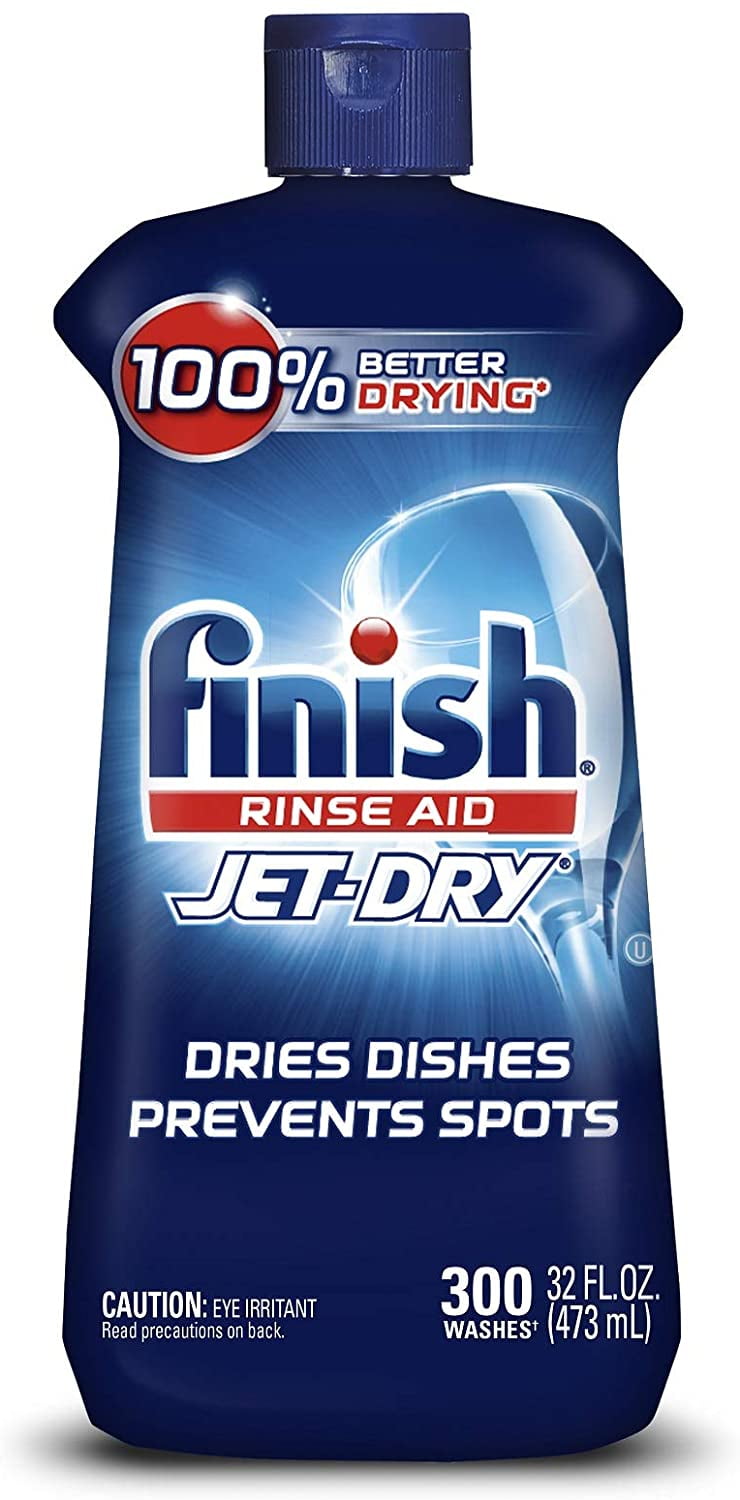 Finish Jet-Dry Dishwasher Rinse Aid, 32 Fl Oz, Spot and Film Protection ...