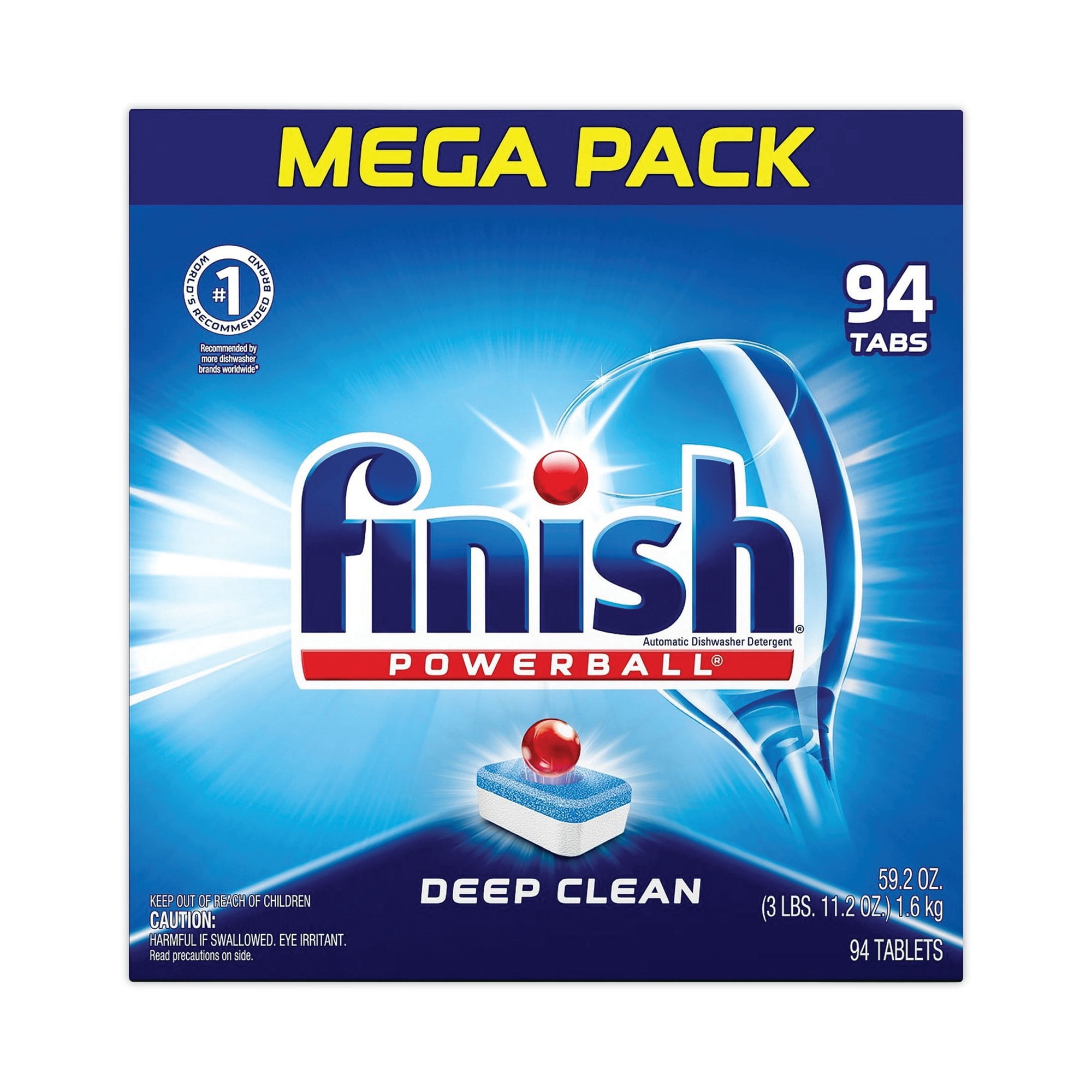 Finish Powerball Dishwasher Tabs, Fresh Scent, 59.2 Oz, Box Of 94 Tabs ...
