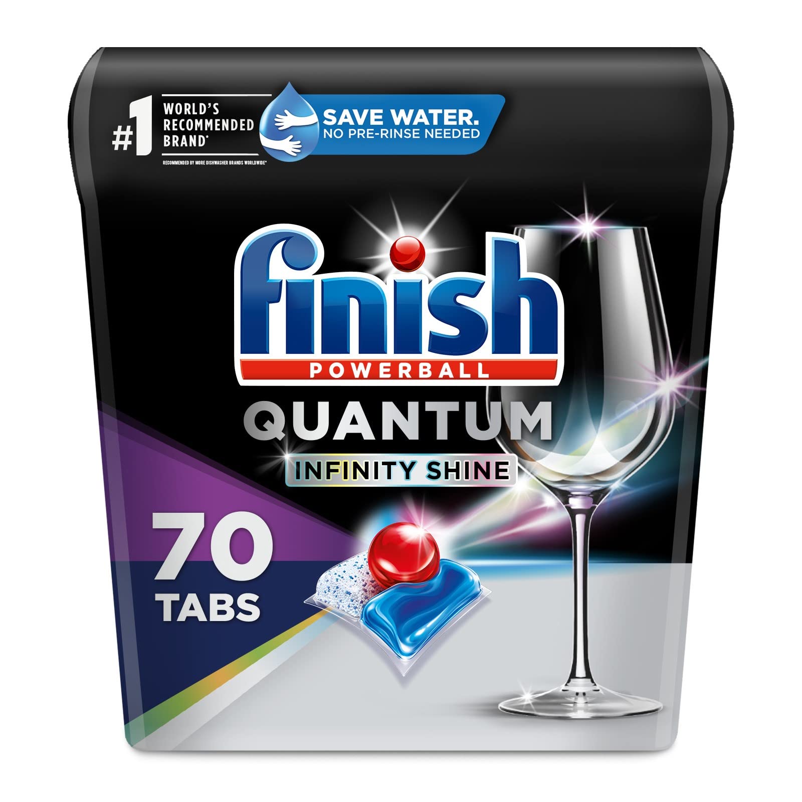 Finish Quantum Infinity Shine - 70 Count - Dishwasher Detergent ...