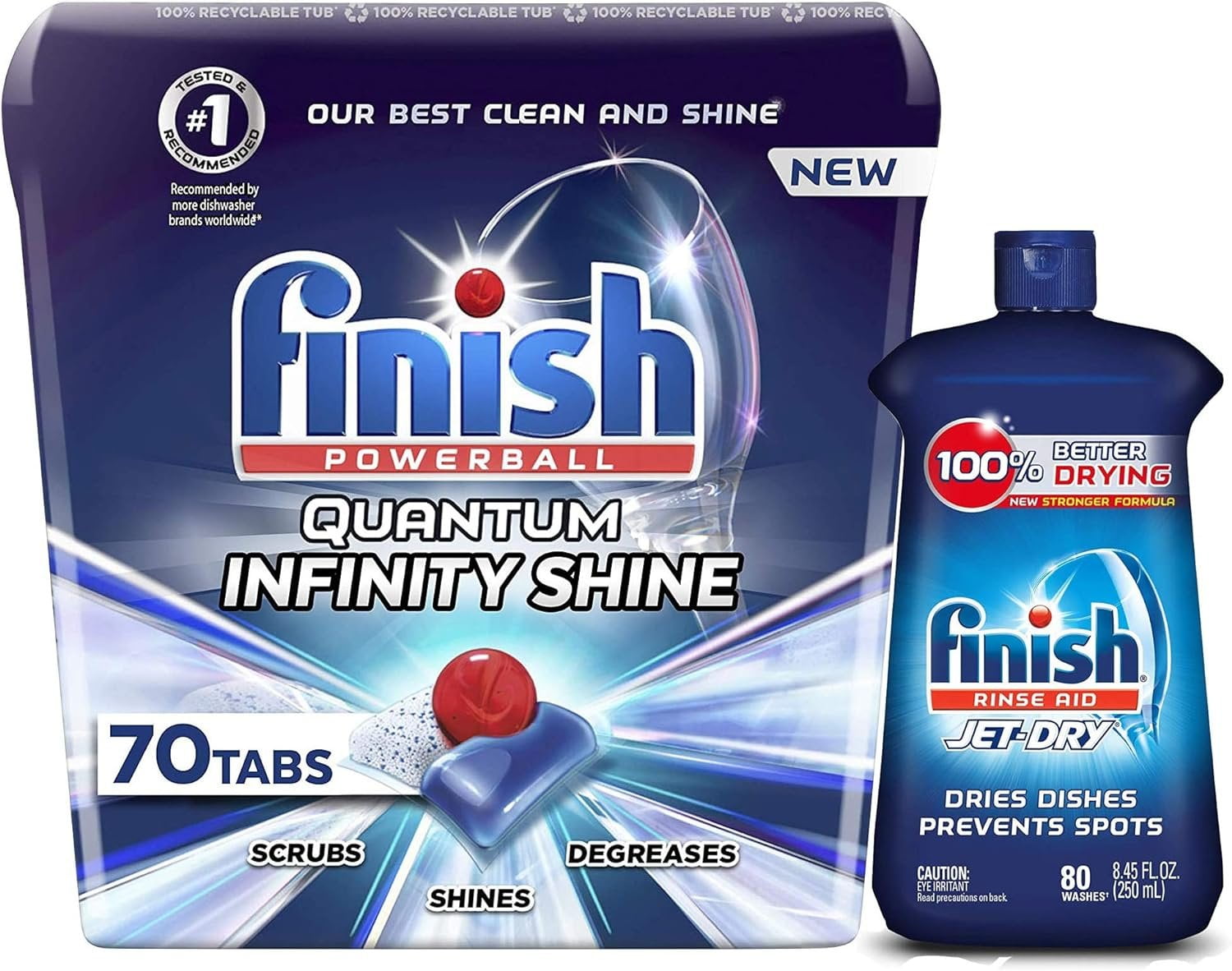 Finish Quantum Infinity Shine - 70 Count - Dishwasher Detergent ...