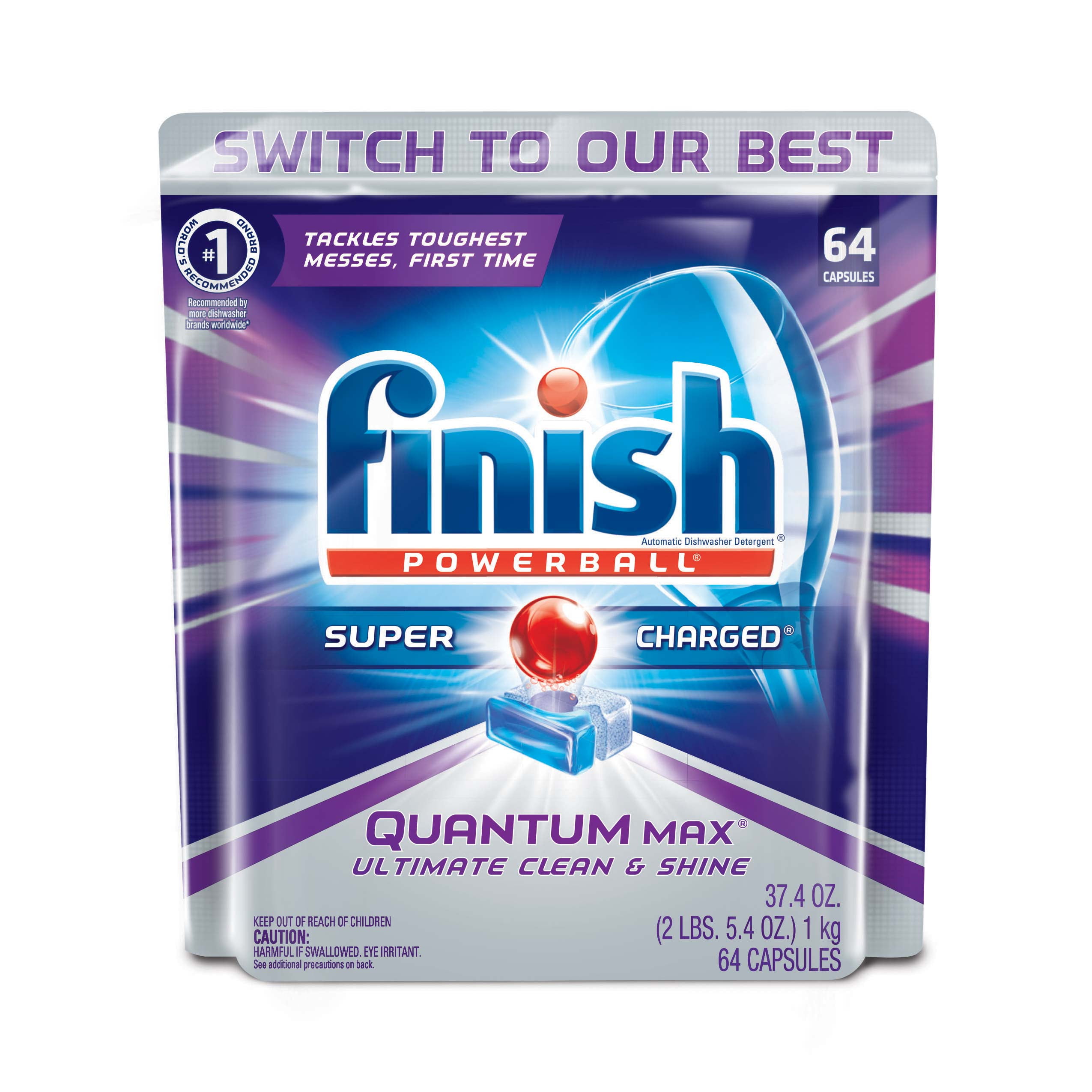Finish Quantum Max Powerball Dishwasher Detergent Tablets, 64 Count ...