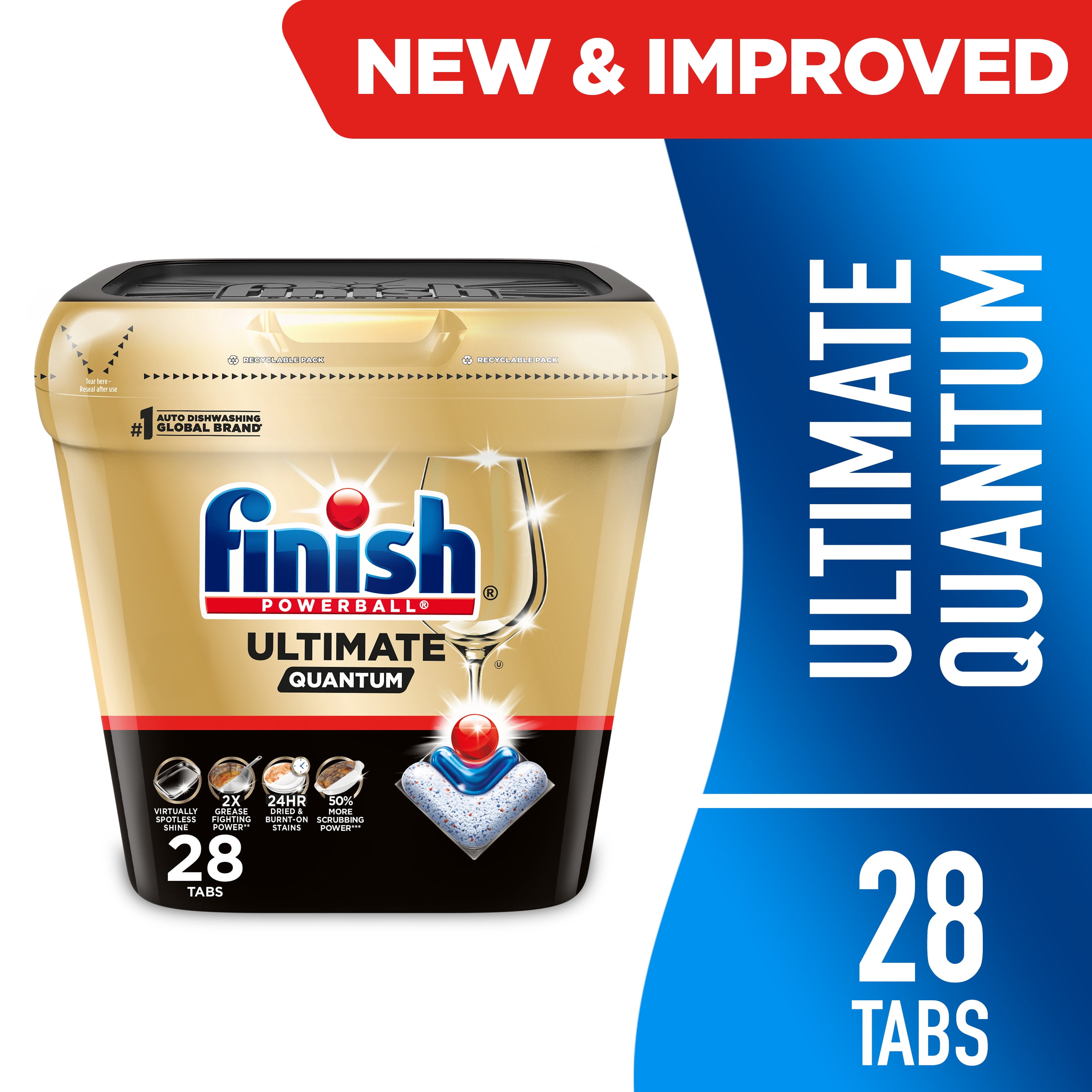 Finish Ultimate Quantum Dishwasher Pods, Dishwasher Detergent Dish Soap ...