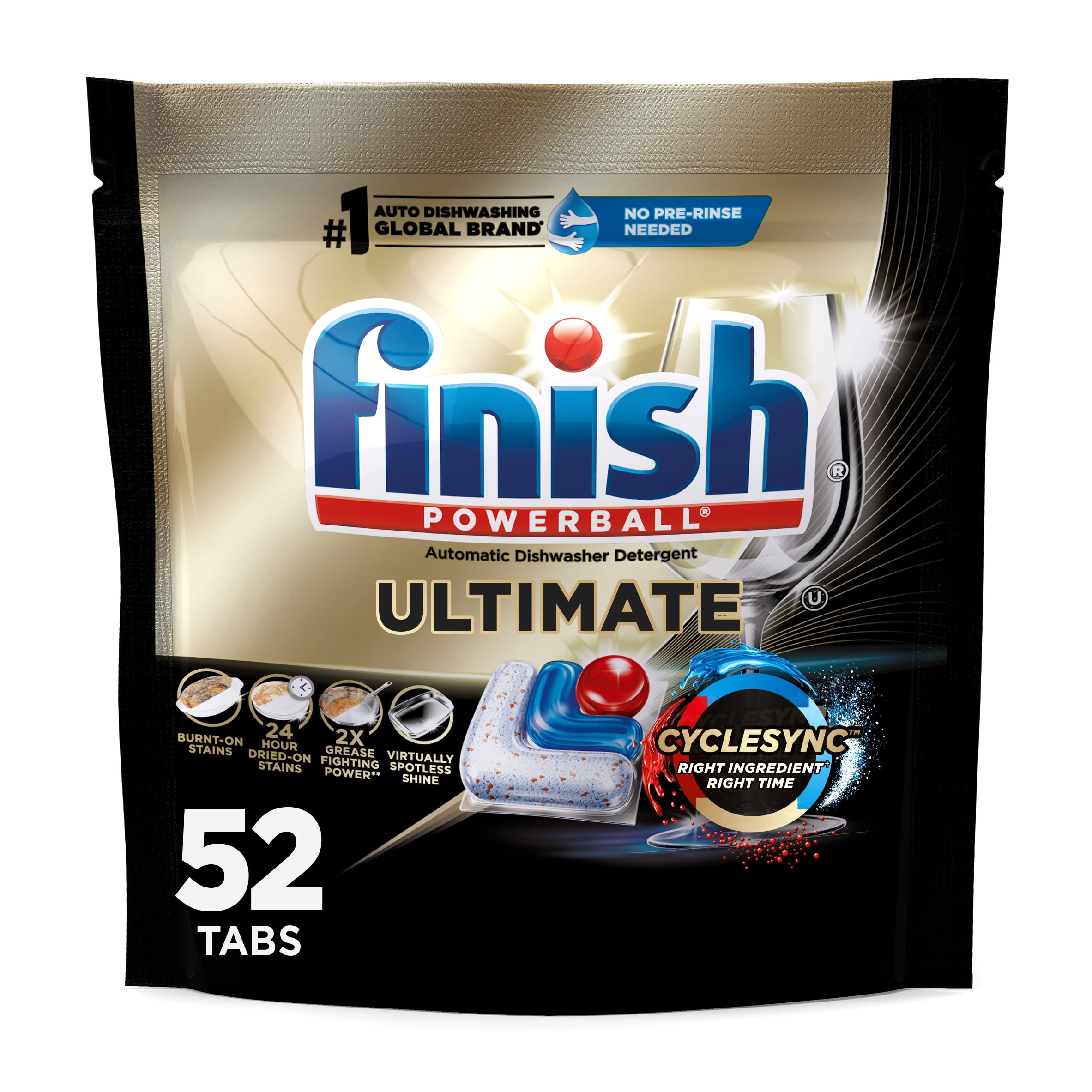 Finish Ultimate Dishwasher Detergent- 52 Count - With CycleSync ...