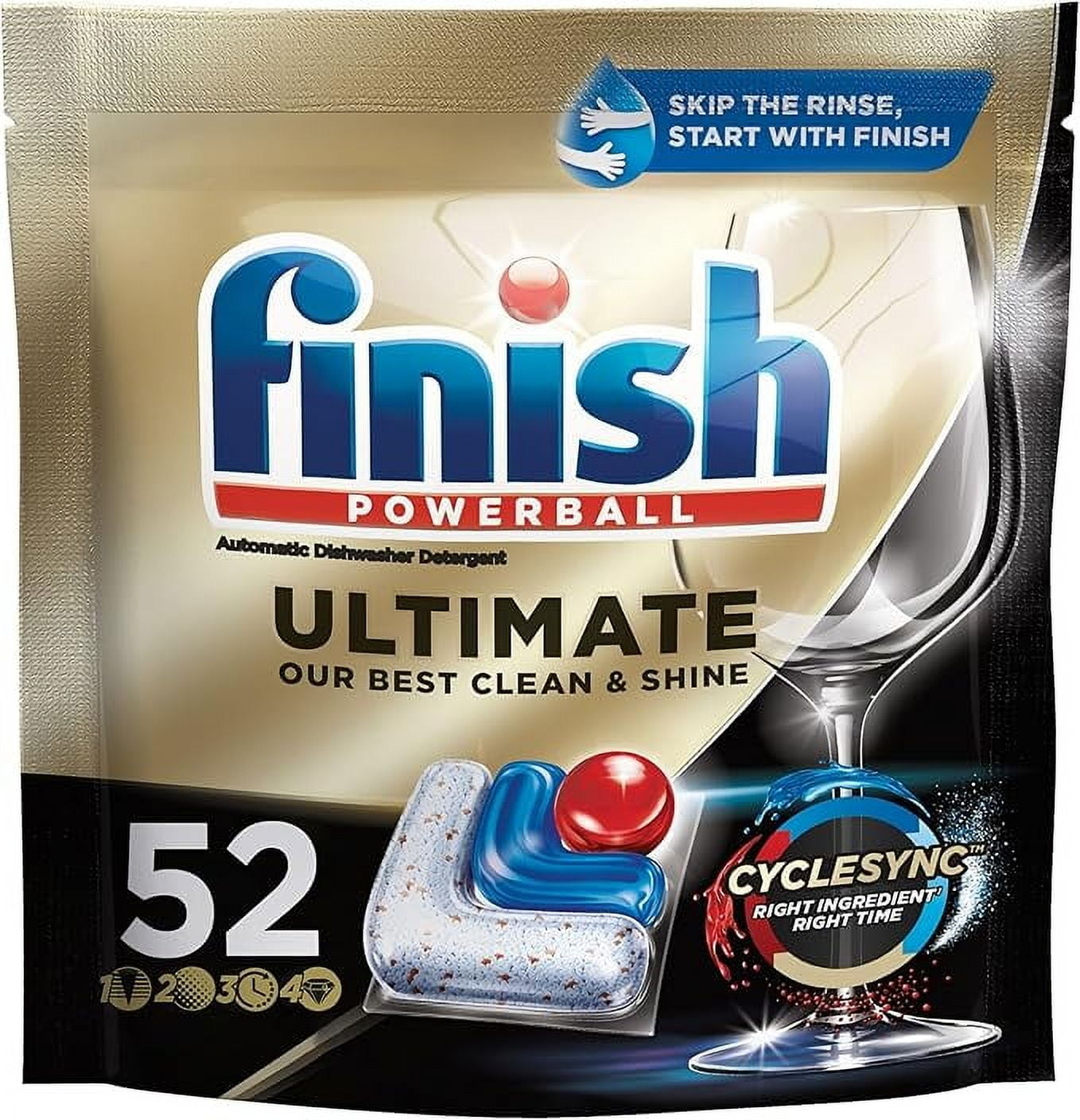 Finish Ultimate Dishwasher Detergent- 52 Count - With CycleSync ...