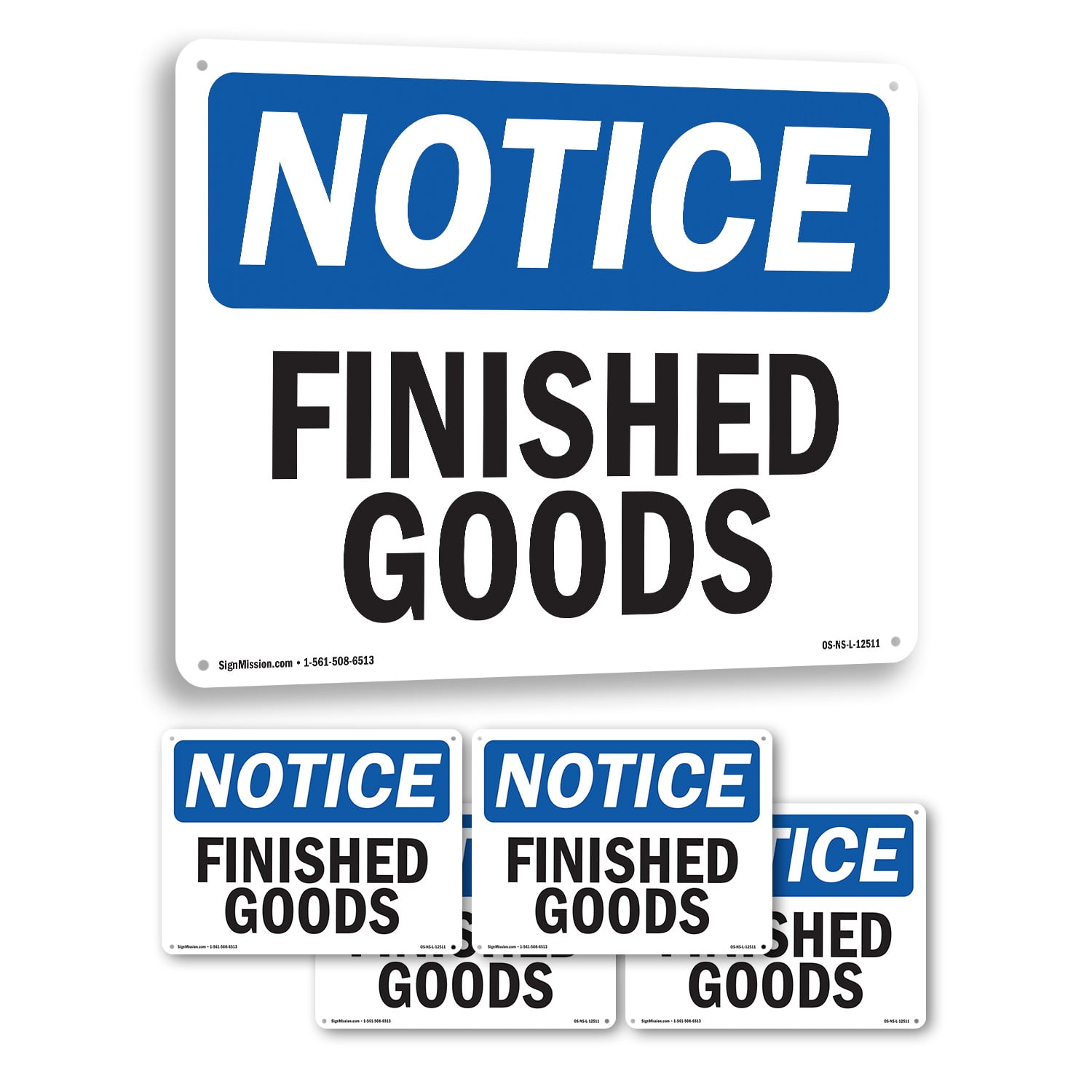 Finished Goods OSHA Notice Rigid Plastic Sign 10 Inch x 7 Inch - 5 Pack ...