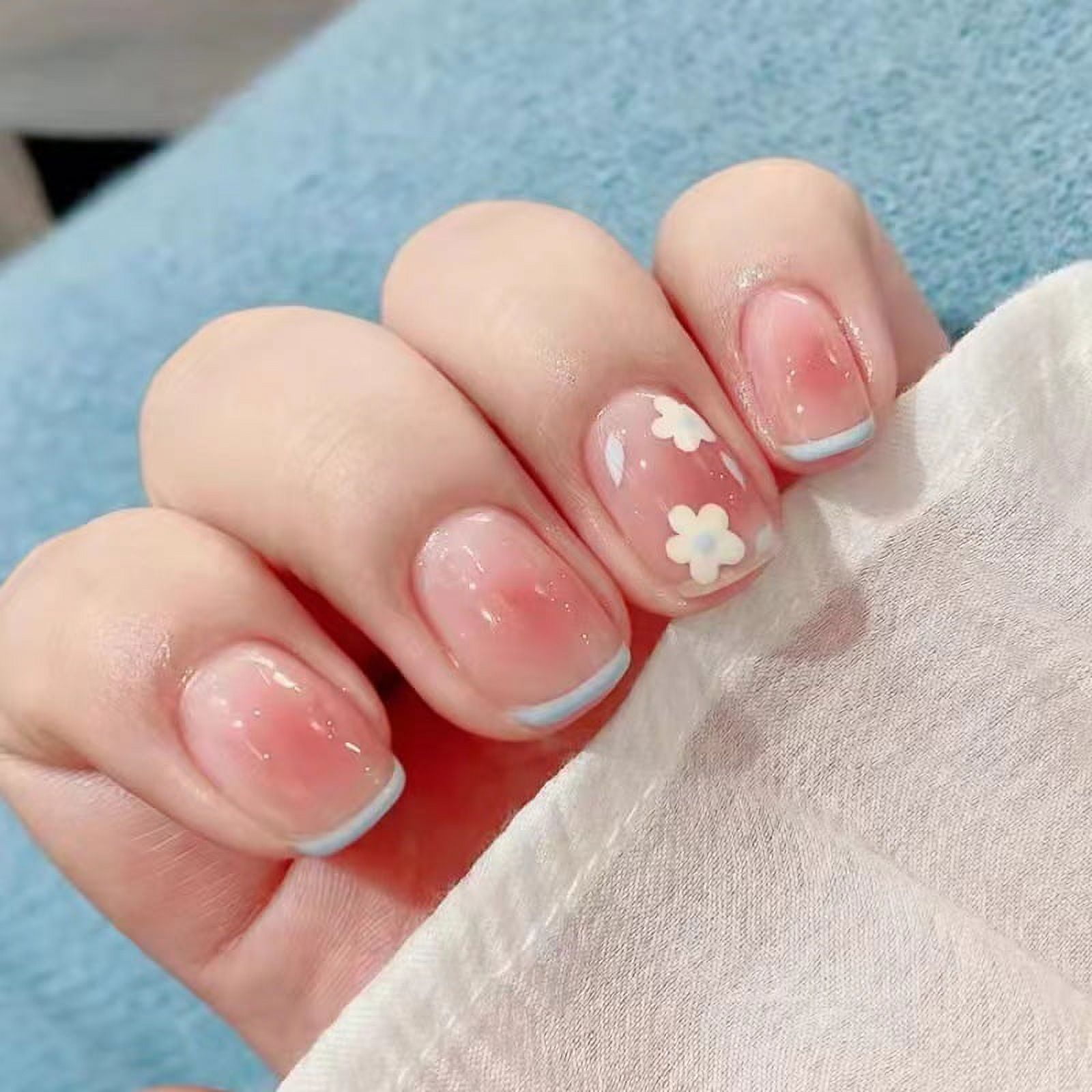 Finished product French pure desire fake nail tip nail art patch ...