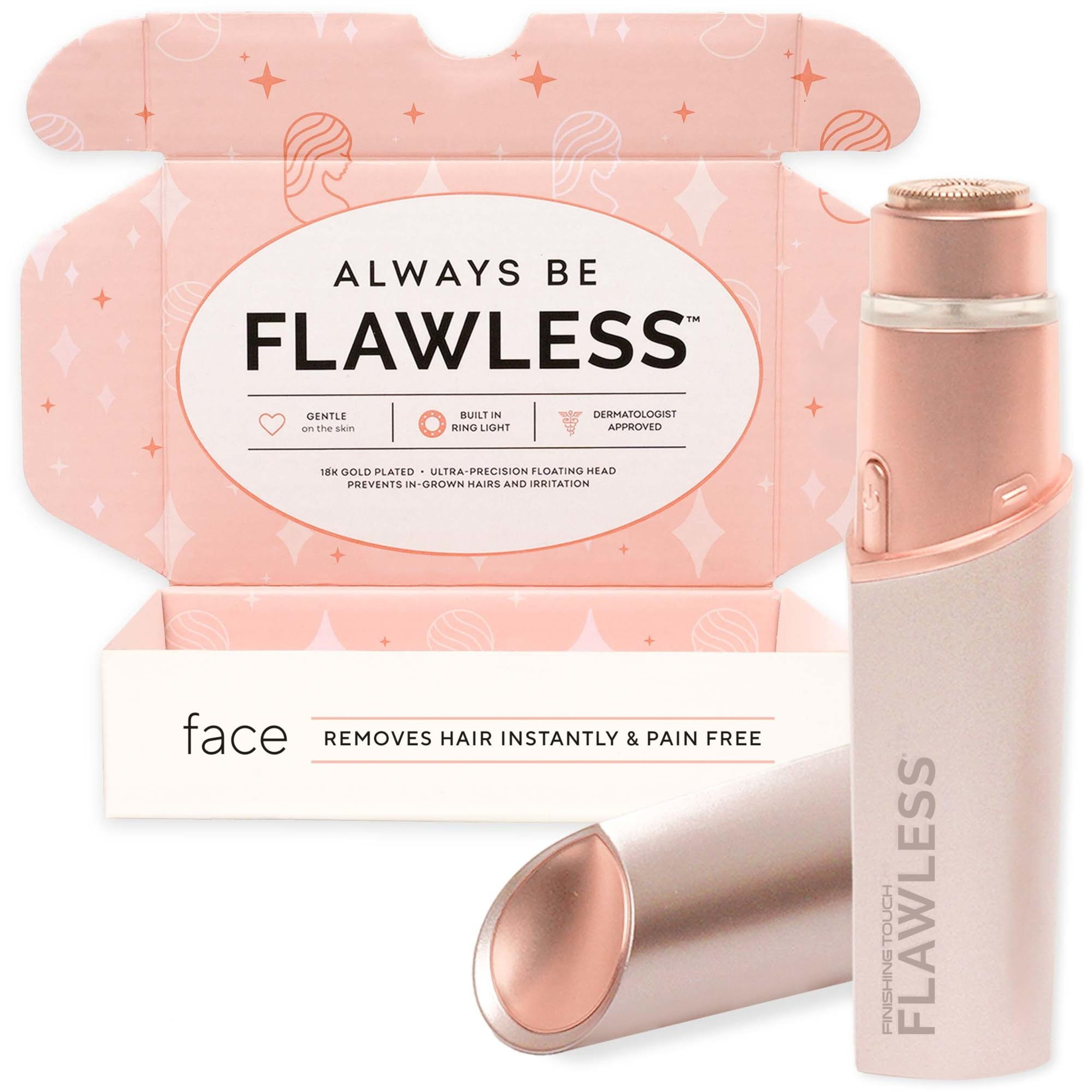 Finishing Touch Flawless Facial TMA2 Hair Remover for Women, Rose Gold ...