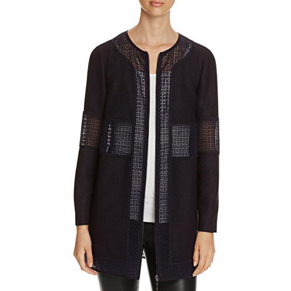 Finity Womens Eyelet Long Basic Jacket Navy 6 - Walmart.com