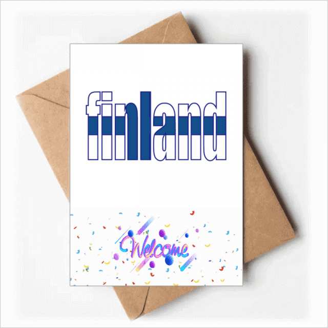 Finland Country Flag Name Welcome Back Greeting Cards Envelopes Blank ...