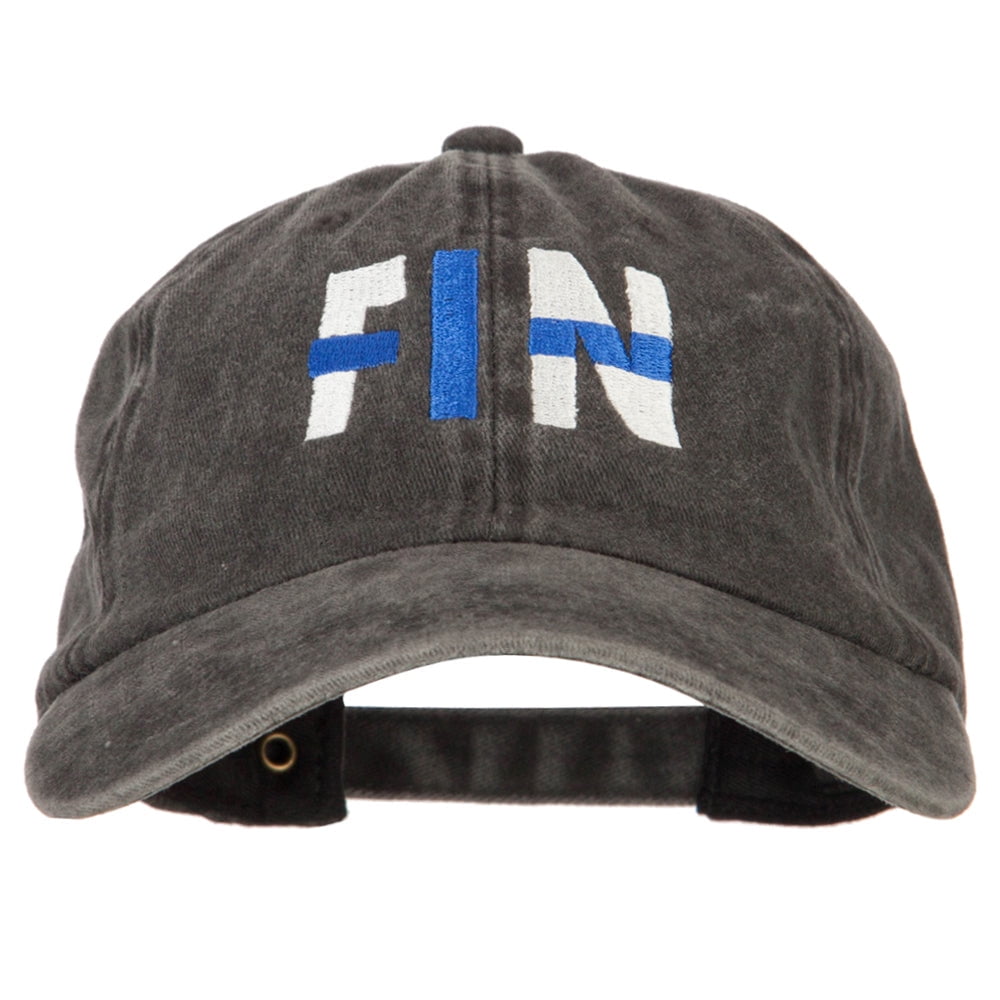 Finland FIN Flag Embroidered Unstructured Cotton Cap - Black OSFM ...