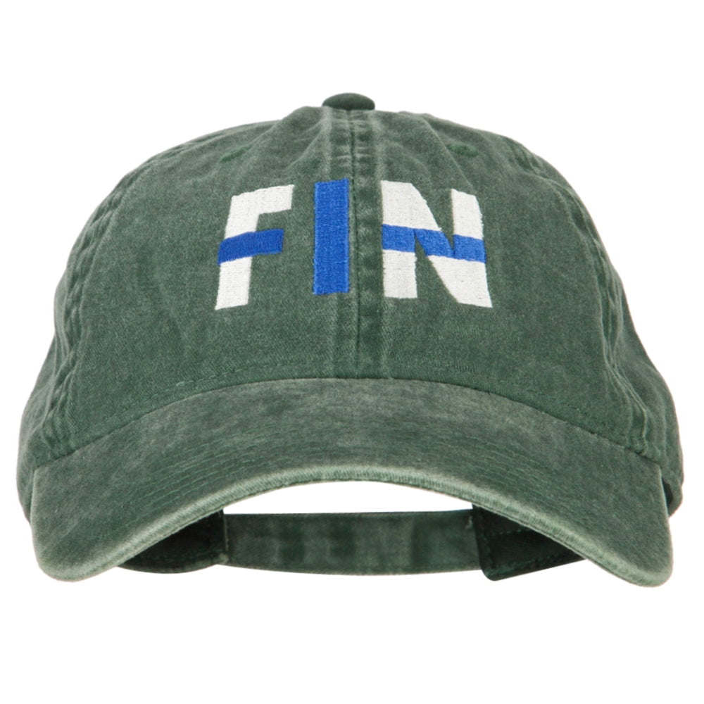 Finland FIN Flag Embroidered Unstructured Cotton Cap - Dk Green OSFM ...