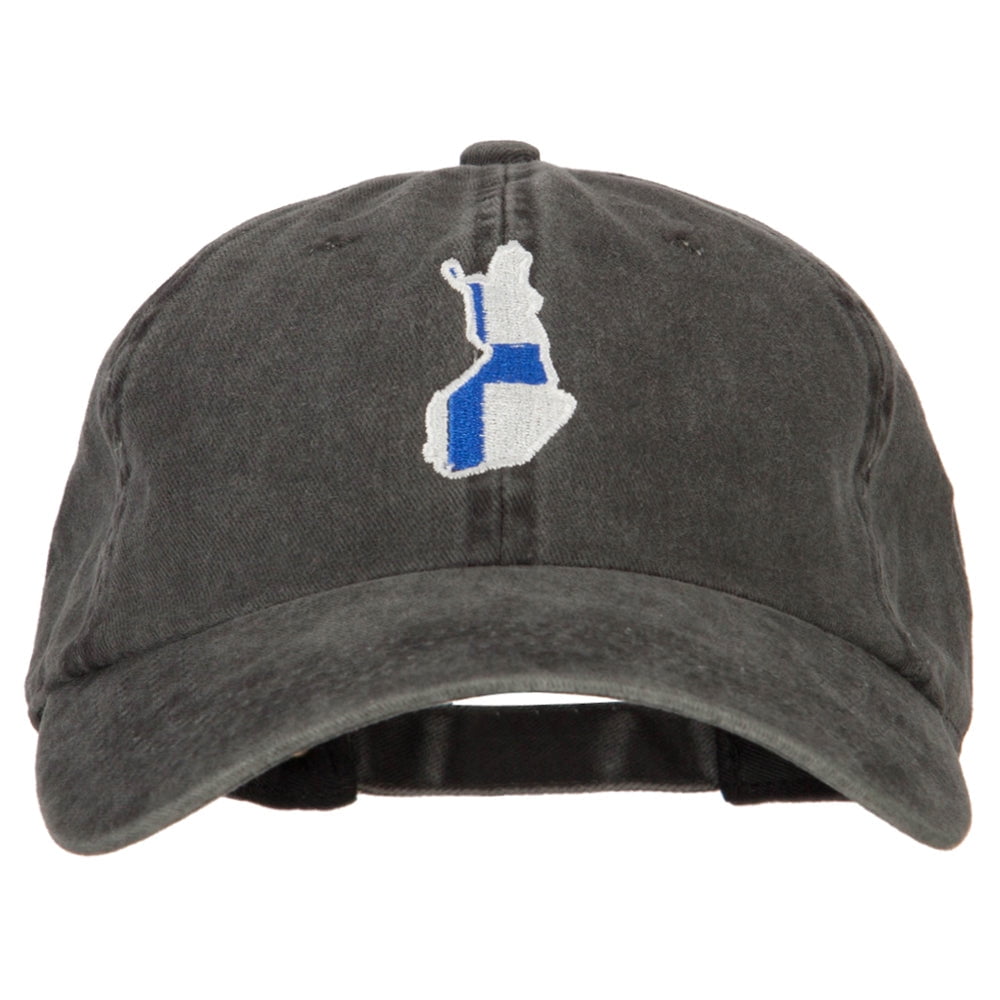 Finland Flag Map Embroidered Washed Cotton Twill Cap - Black OSFM ...