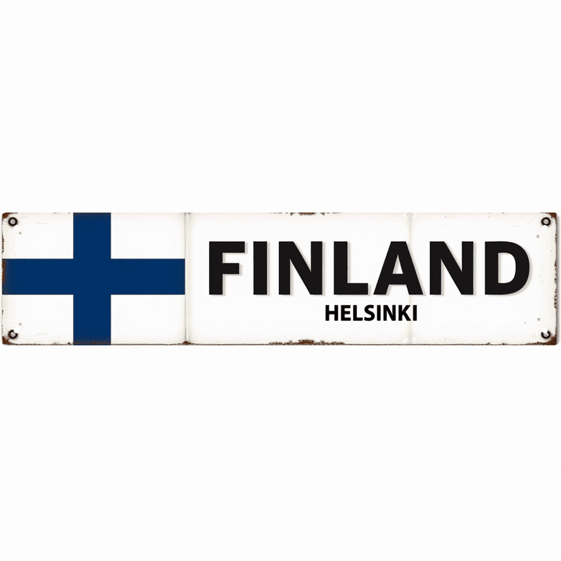 Finland Helsinki Metal Sign 16*4 Inches "FINLAND HELSINKI" Living Room ...