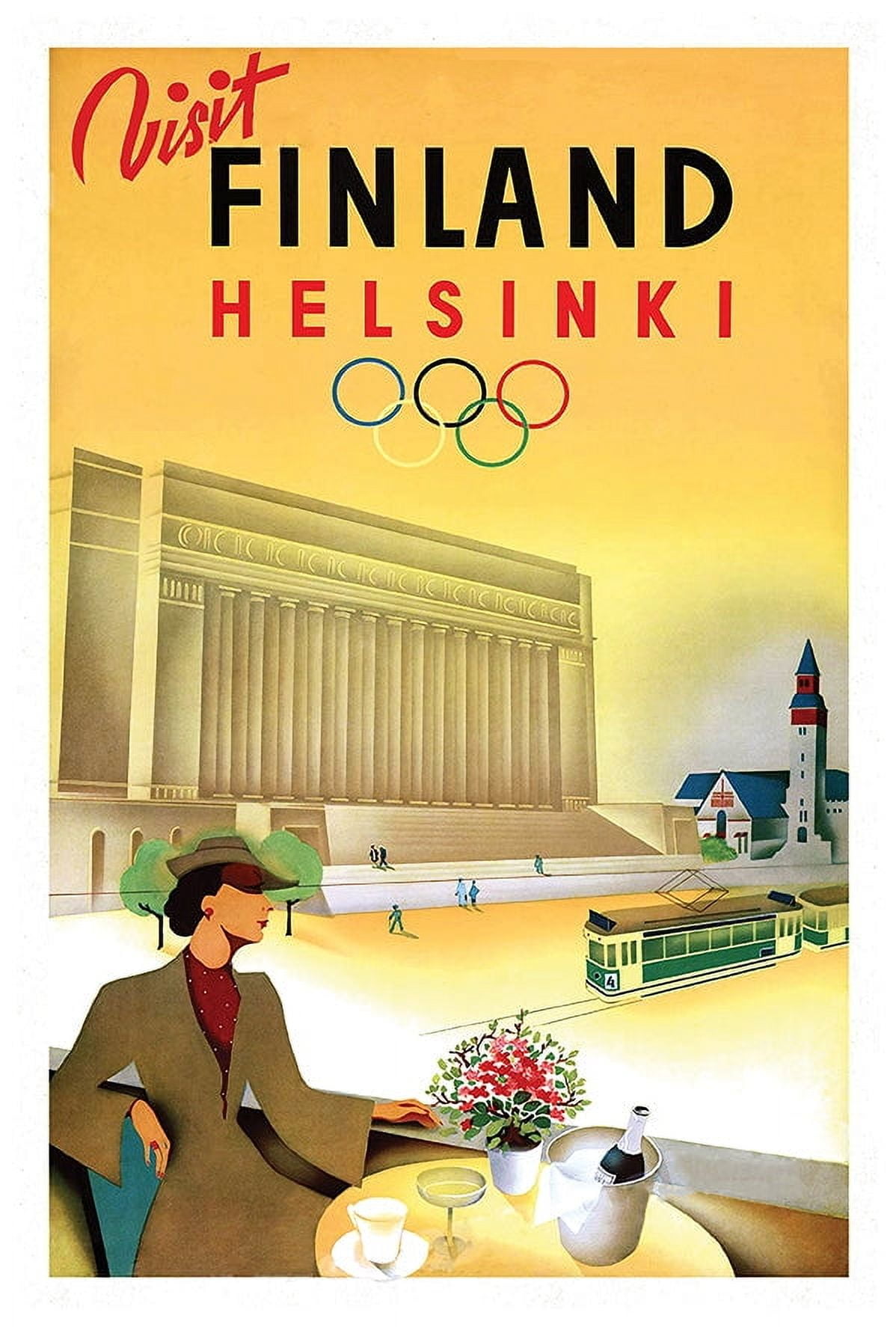 Finland - Helsinki Olympics - Vintage Travel Poster (8x12Inches(US ...