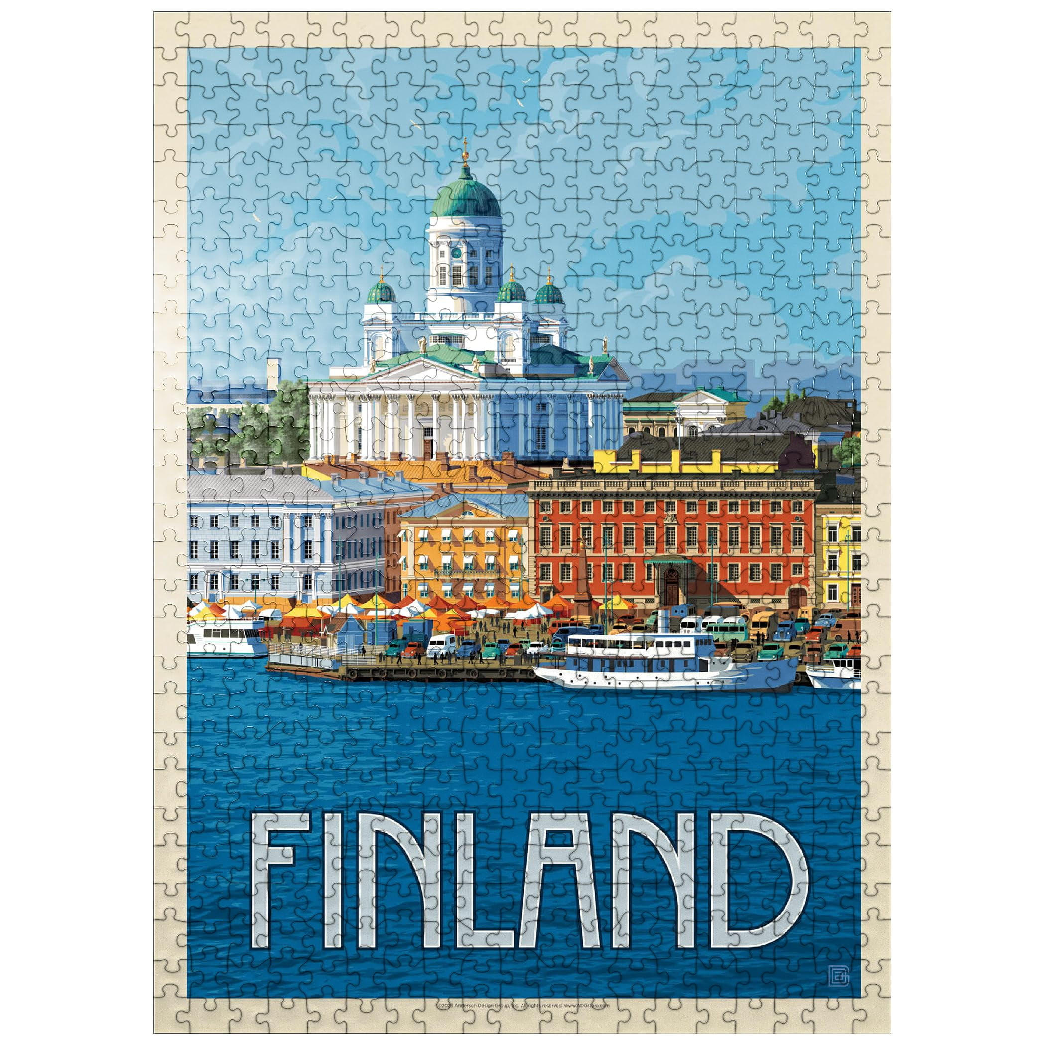 Finland: Helsinki, Vintage Poster EC36 - Premium 500 Piece Jigsaw ...