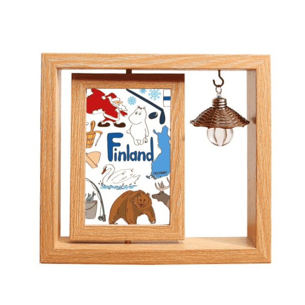 Finland Landscap Animals National Flag Wooden Rotating Picture Photo ...