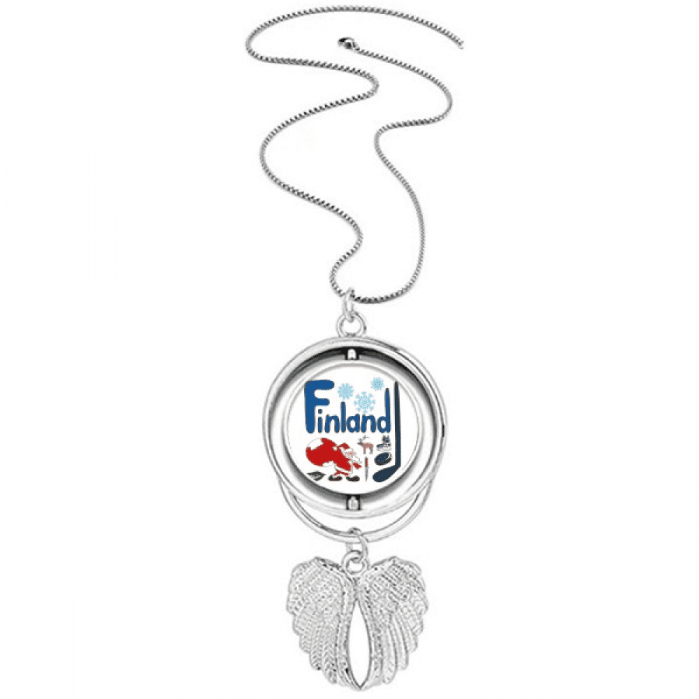 Finland National symbol Landmark Pattern Pendant Angel Wings Rotating ...