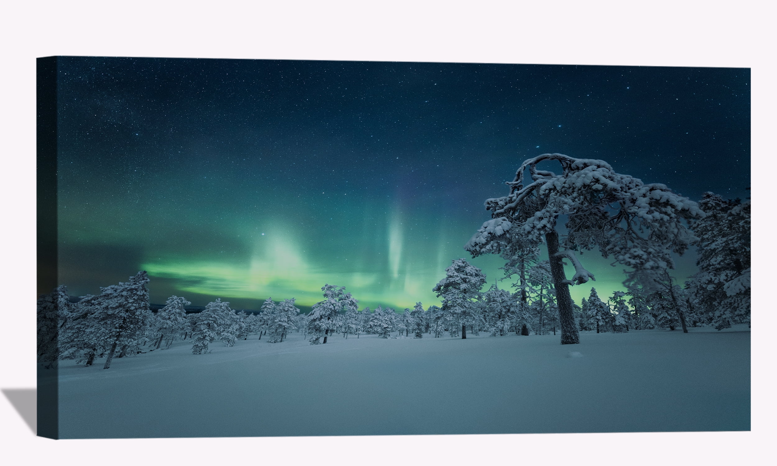 Finland Night Aurora Wall Art Aurora Borealis Picture Canvas Art ...