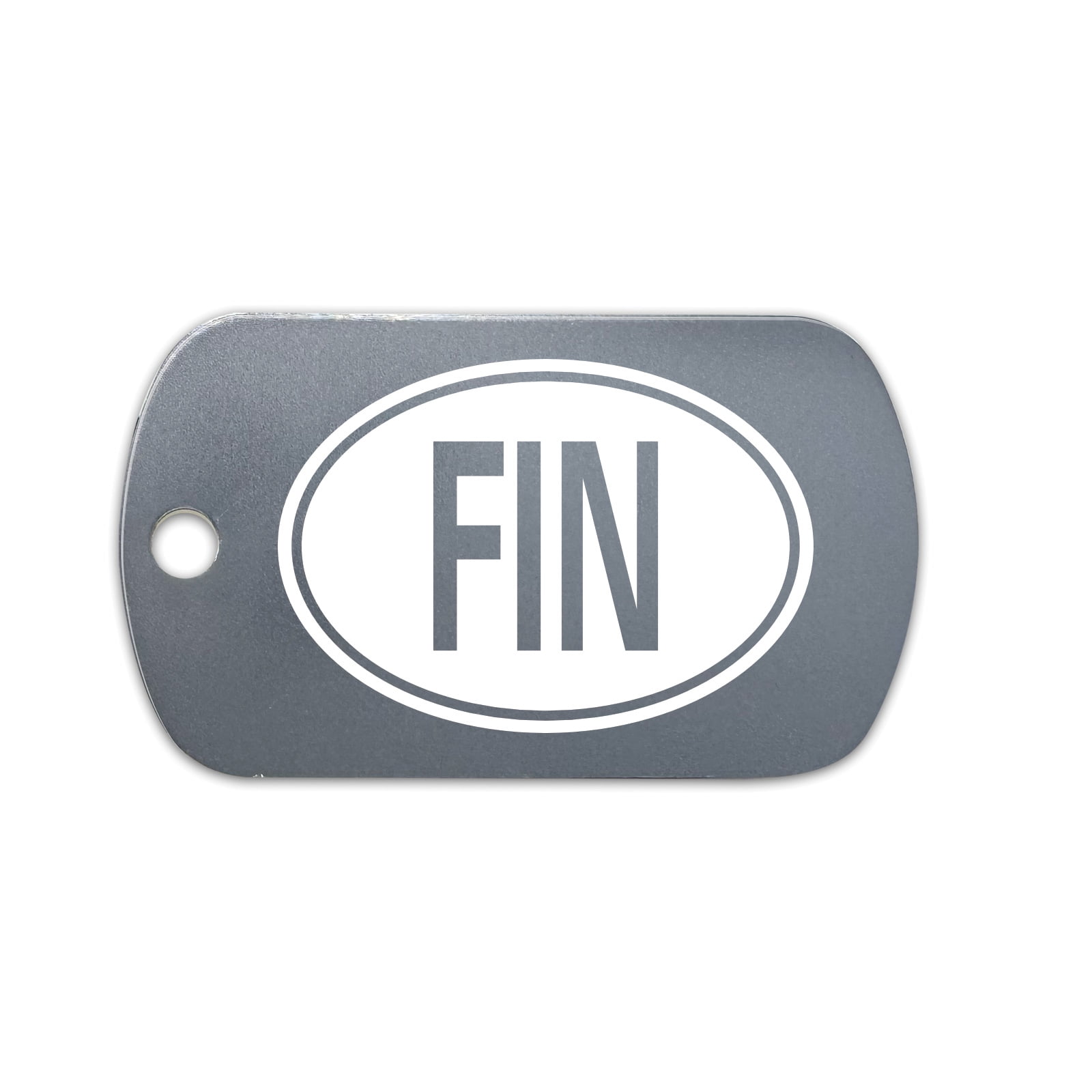 Finland Oval GI Dog Tag Aluminum Keychain country code fin - Silver ...