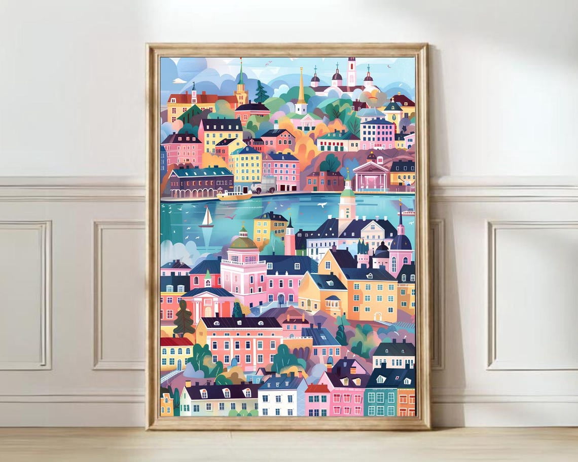 Finland Print Finland Illustration Helsinki Travel Poster Helsinki ...