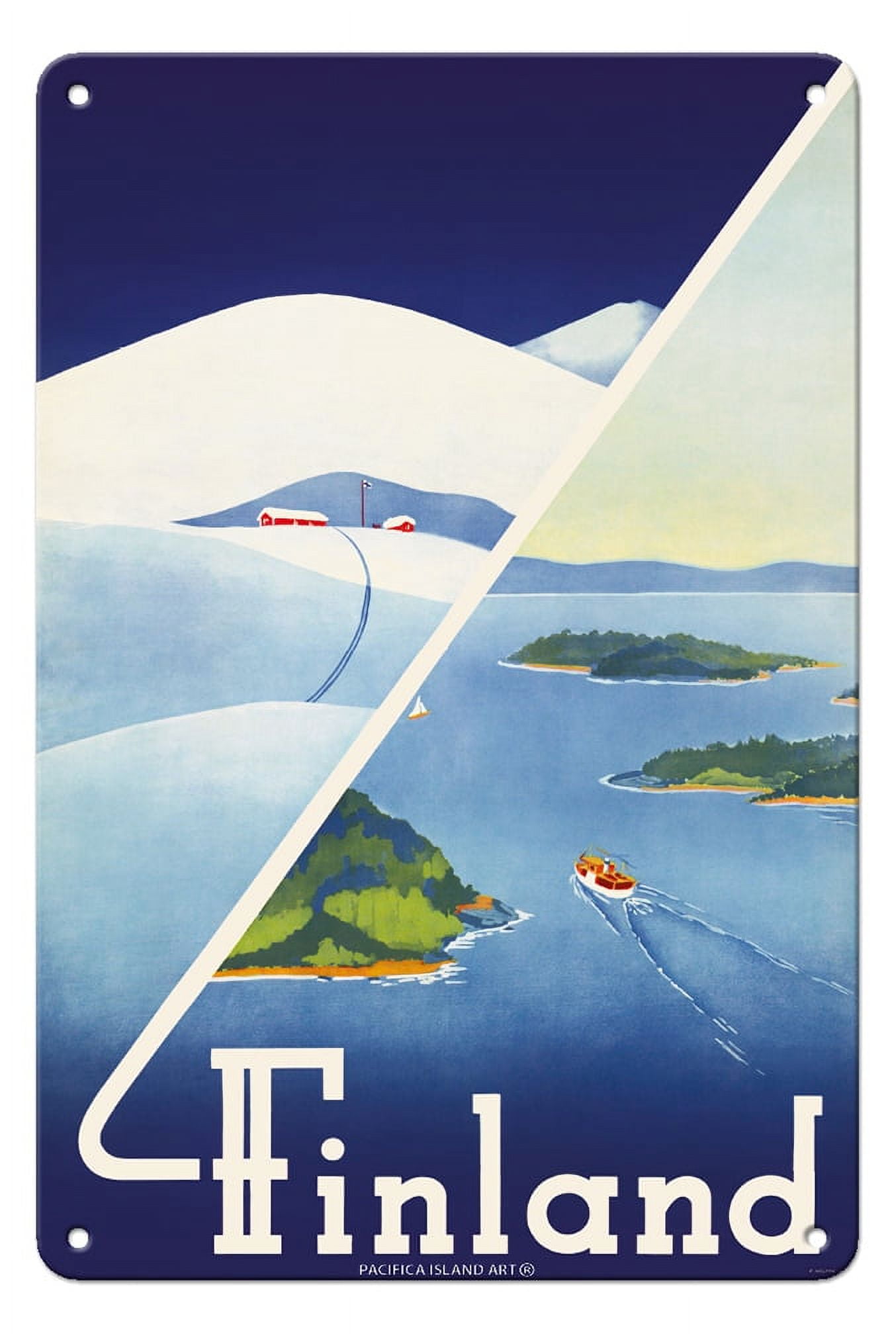 Finland - Summer and Winter in Finland - Vintage Travel Poster by Erkki ...
