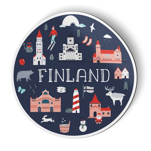 Finland Travel - 5" Magnet for Car Locker Refrigerator - Walmart.com