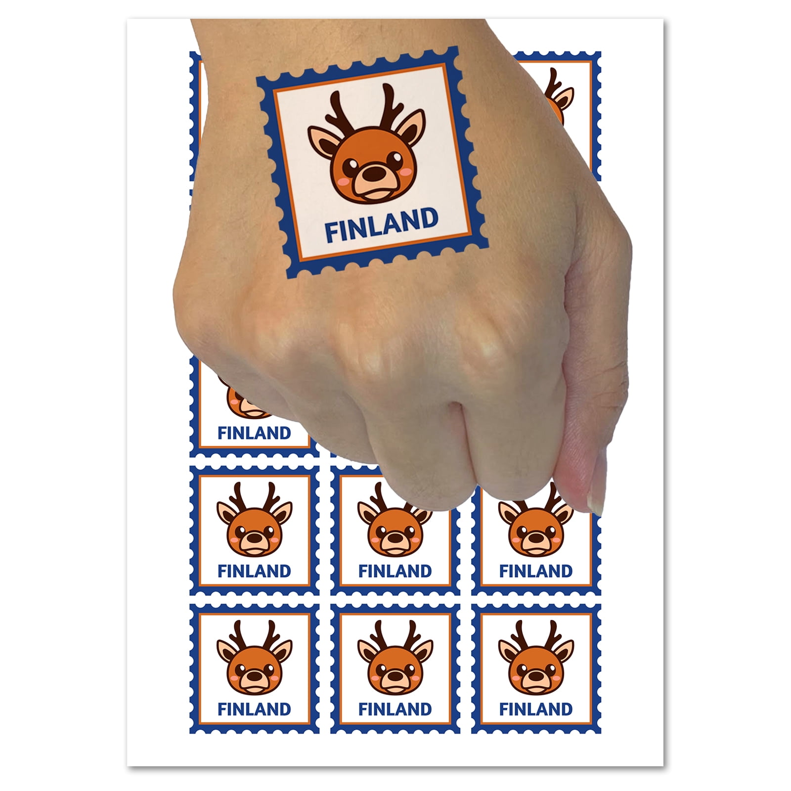 Finland Travel Reindeer Water Resistant Temporary Tattoo Set Fake Body ...