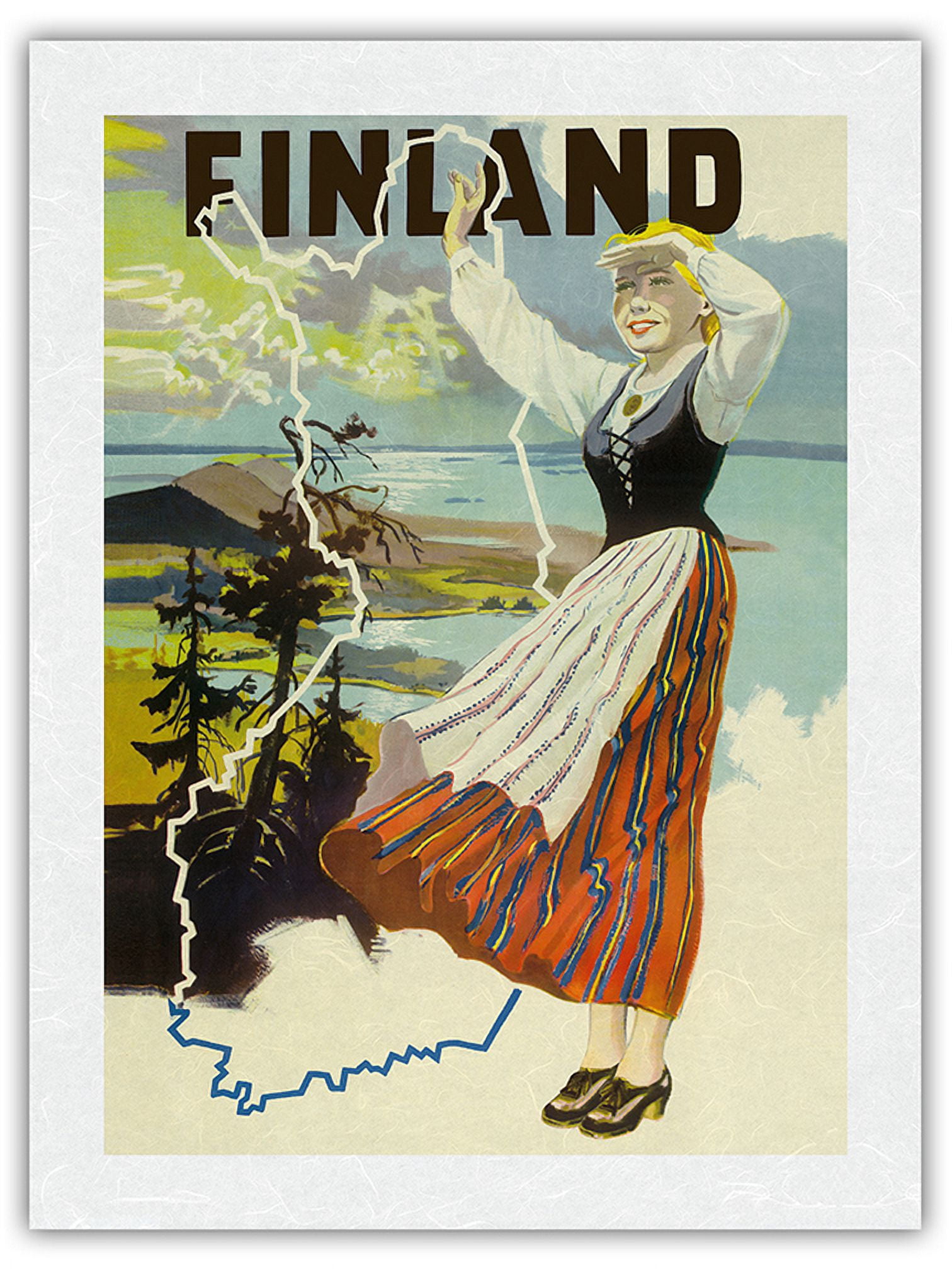 Finland - Vintage Travel Poster by Olavi Vepsäläinen c.1948 - Japanese ...