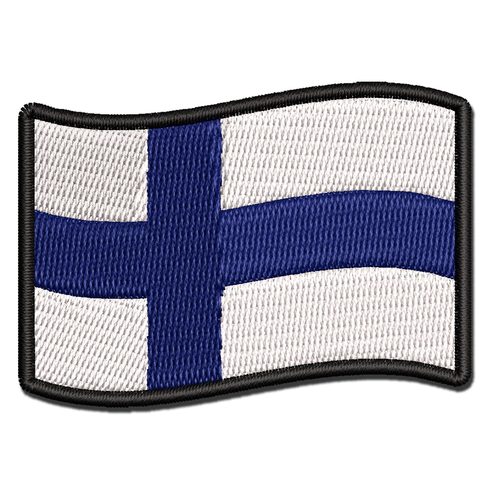 Finland with Waving Flag Cute Applique Multi-Color Embroidered Hook ...