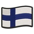 Finland with Waving Flag Cute Applique Multi-Color Embroidered Iron-On ...