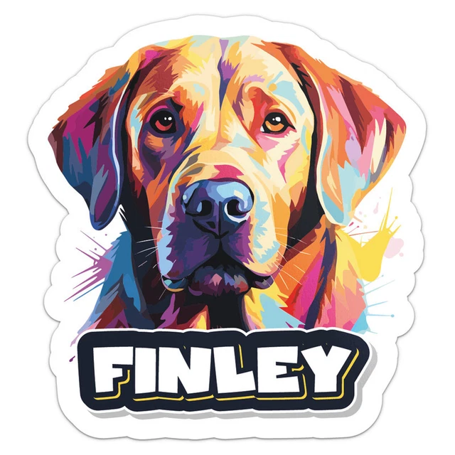 Finley Labrador Dog Sticker Phone Decal Water Bottle Stickers Car ...