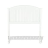 Finley Wood Headboard with Curved Rail and Slatted Grill, Twin, White ...